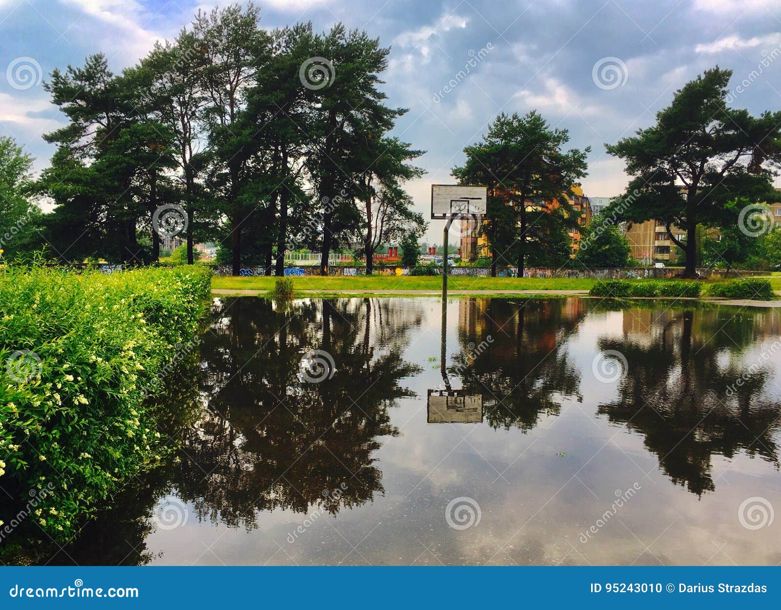 Big Pool in Vilnius after Rain Stock Photo - Image of lithuania ...