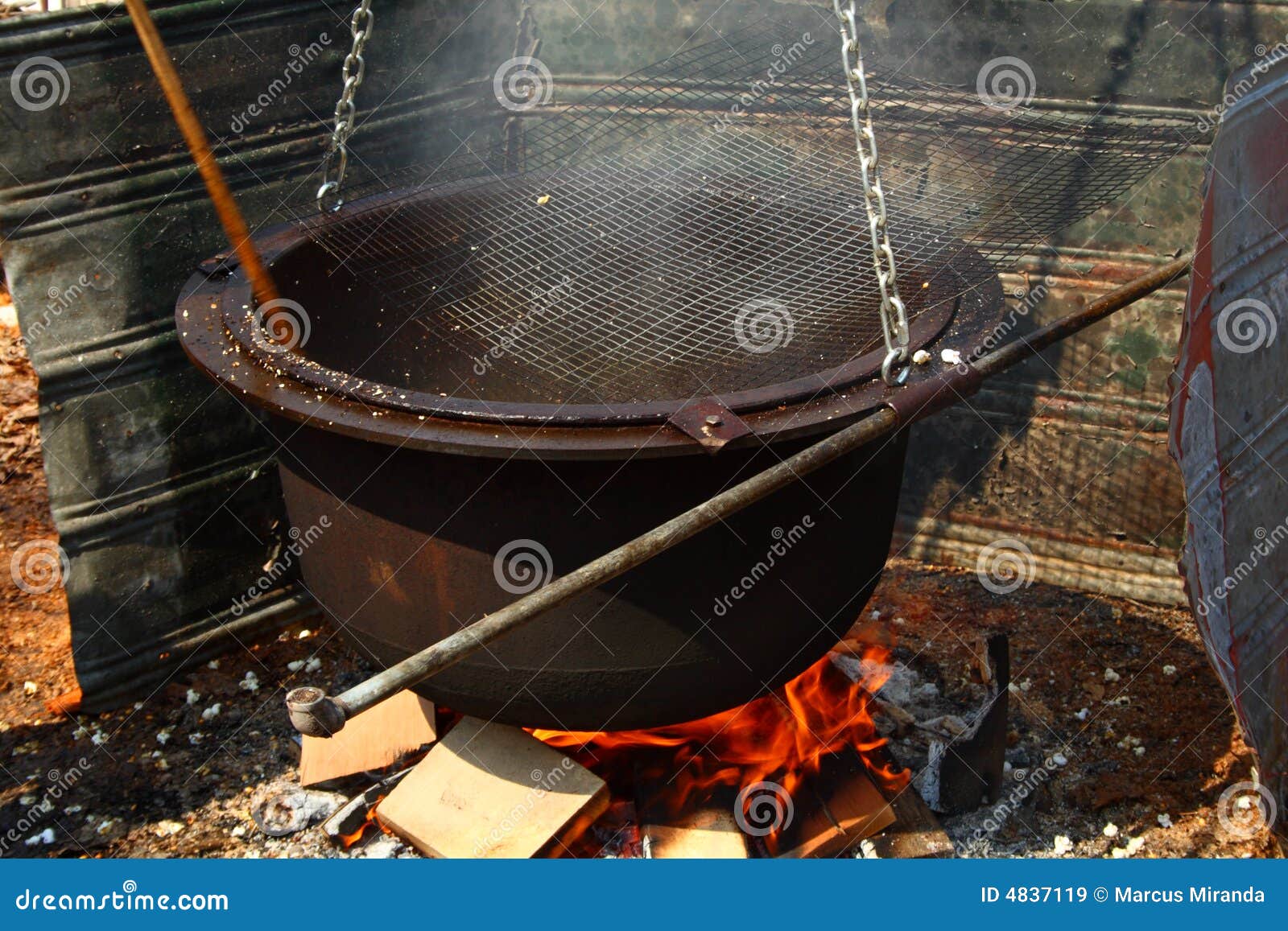 Big pot stock image. Image of fire, kettle, smoke, metal - 4837119