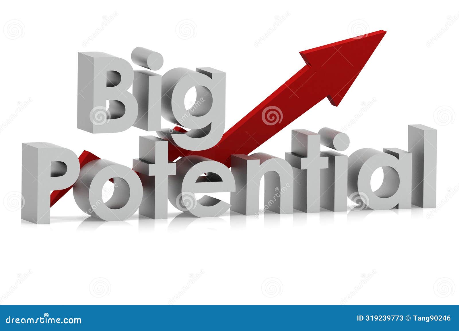 Big Potential Word with Red Arrow Stock Illustration - Illustration of ...