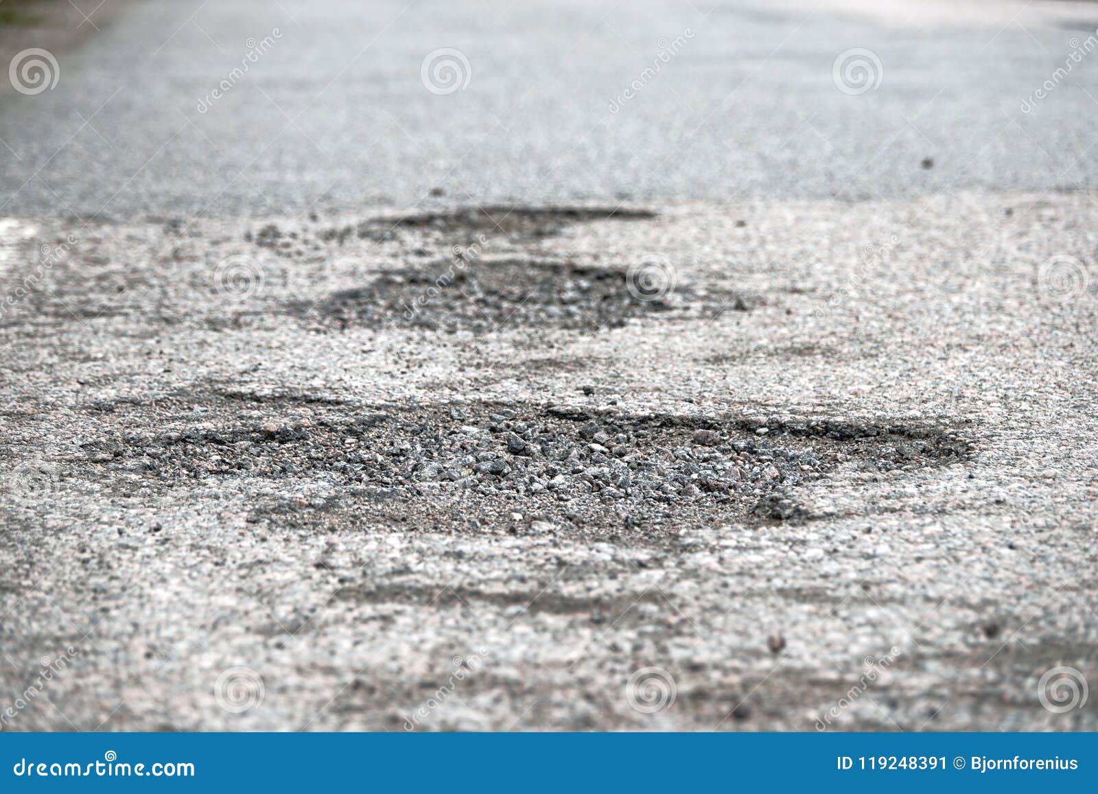 Big Potholes on a Road Caused by Ground Frost Stock Image - Image of ...