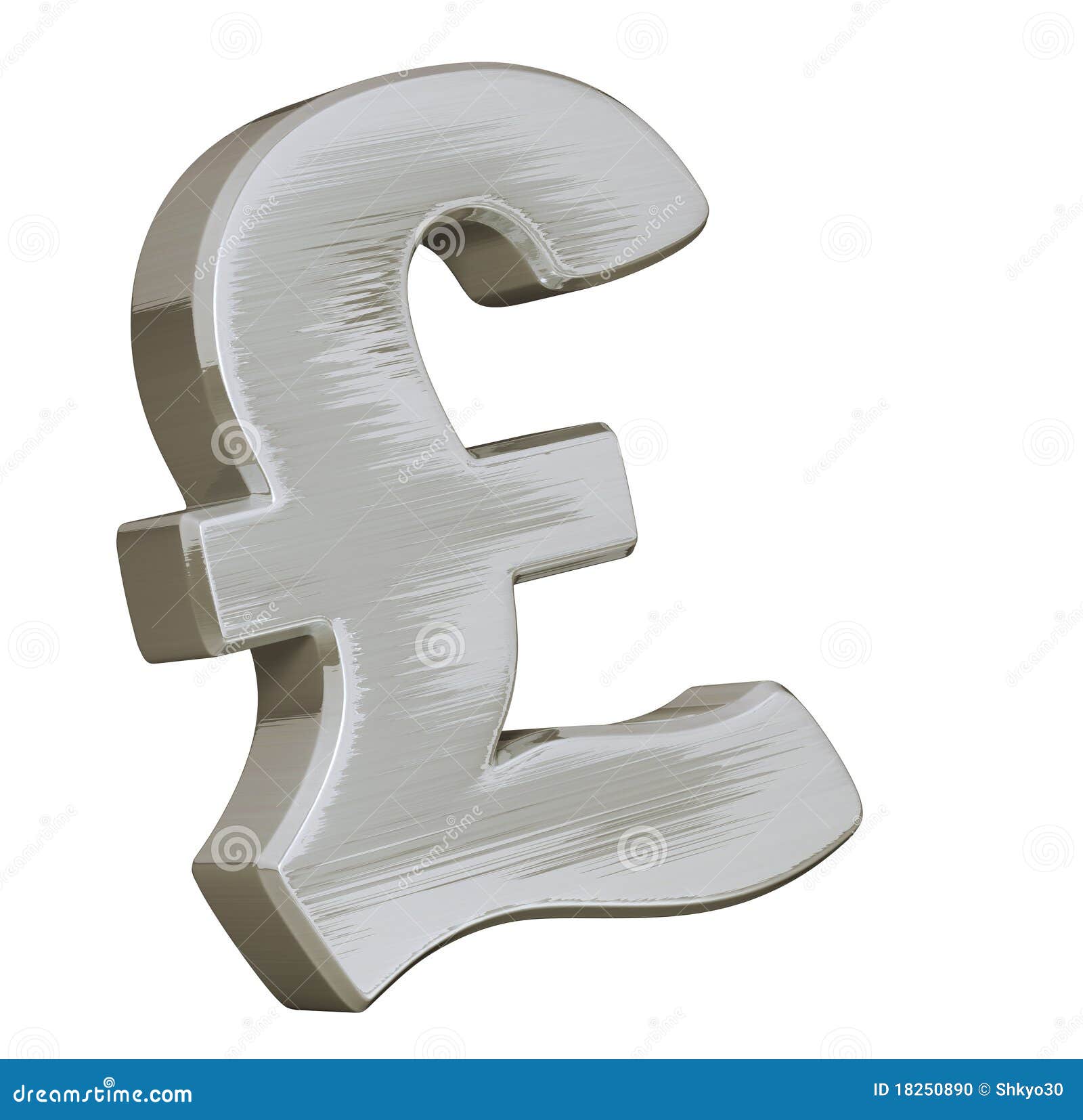 Big Pound Symbol with a Brushed Metallic Effect Stock Illustration ...