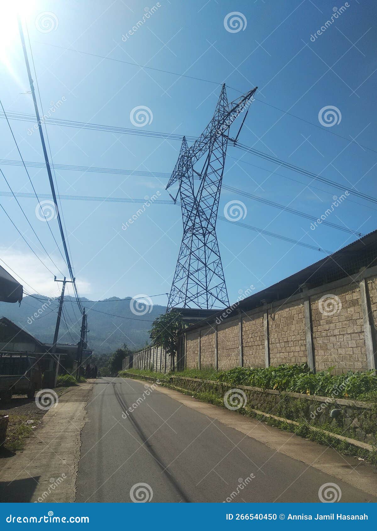 Big power pole stock photo. Image of street, power, pole - 266540450
