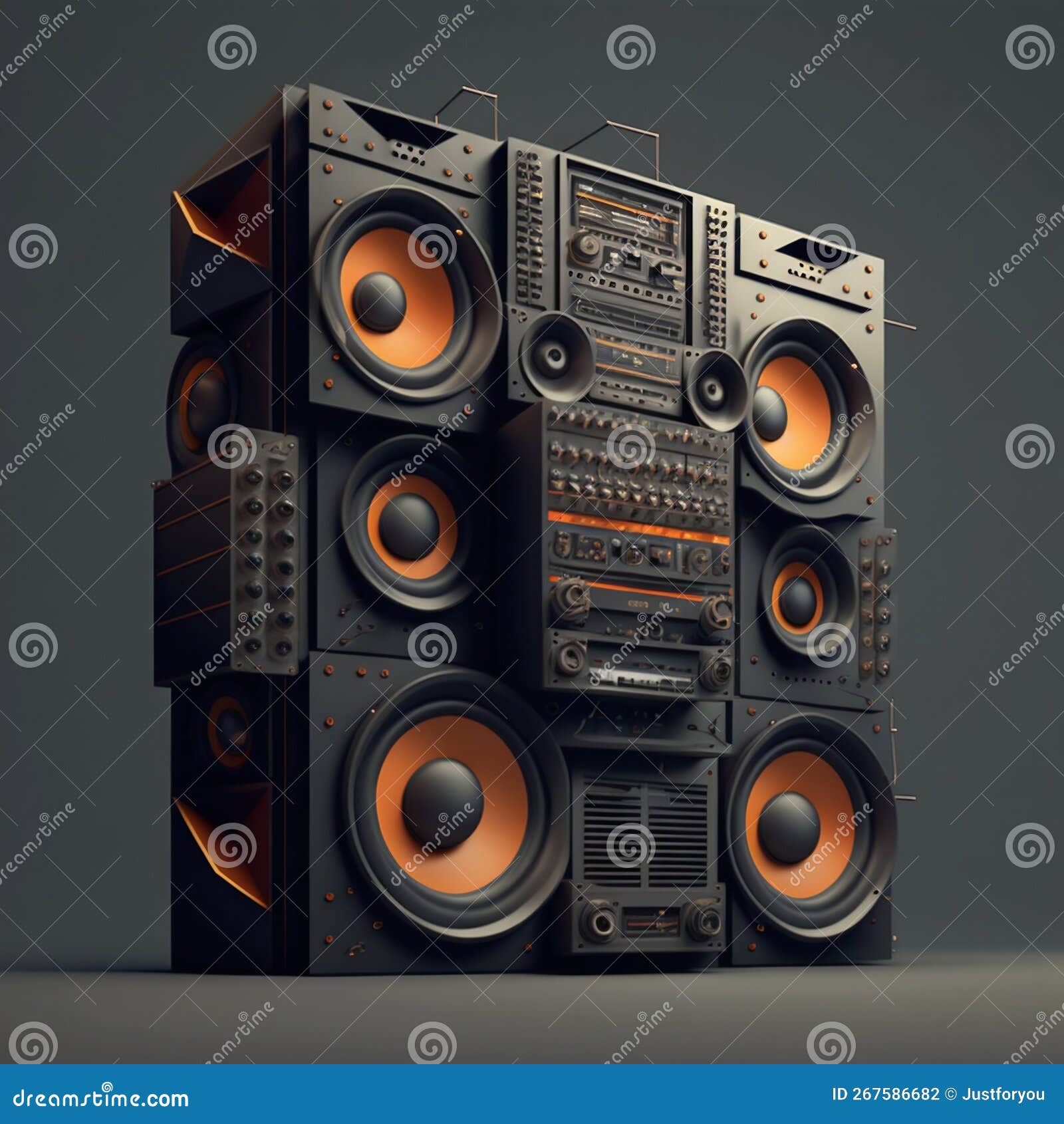 Big Power Sound Speaker System. Generative Ai Stock Illustration ...