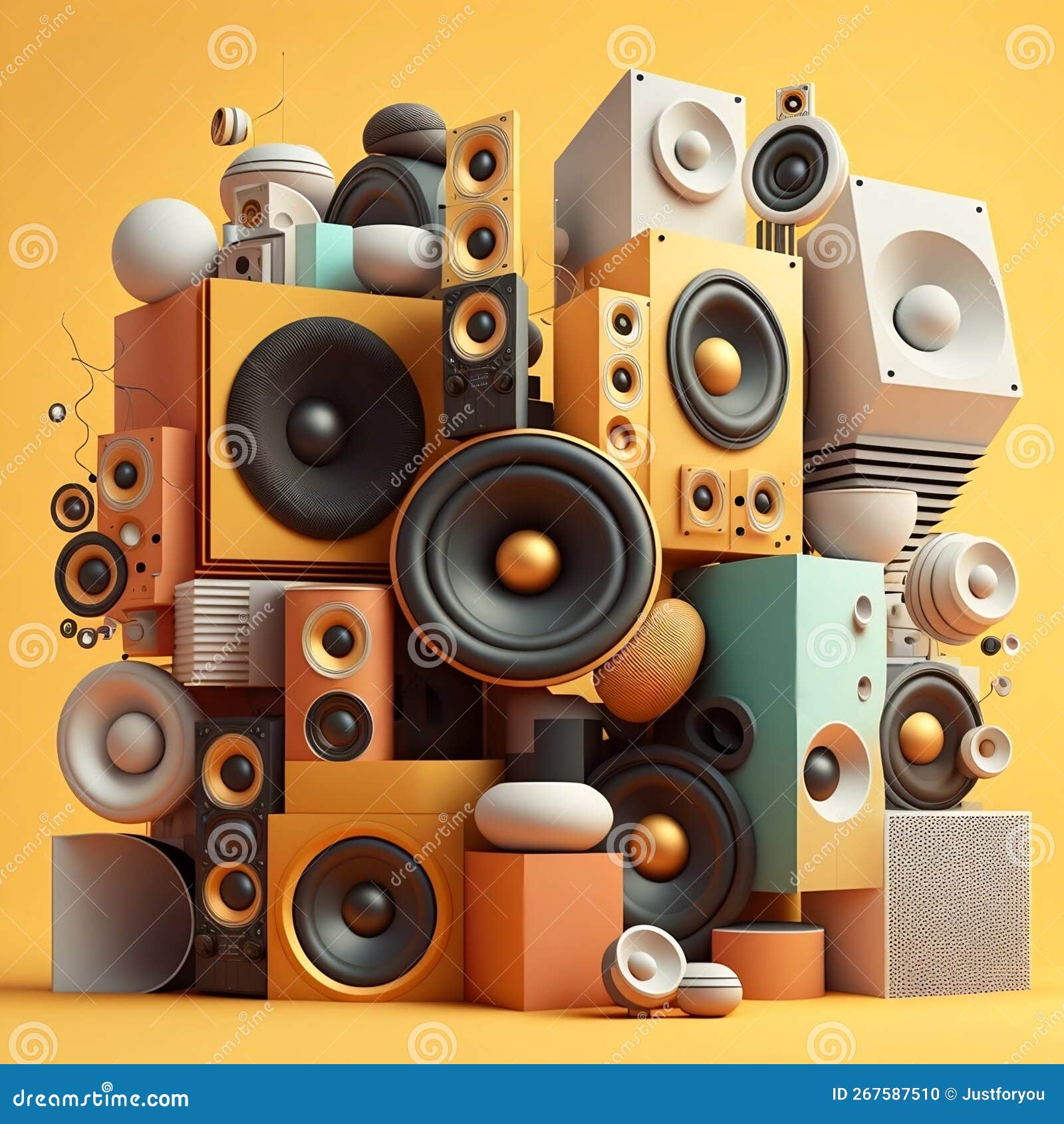 Big Power Sound Speaker System. Generative Ai Stock Illustration ...