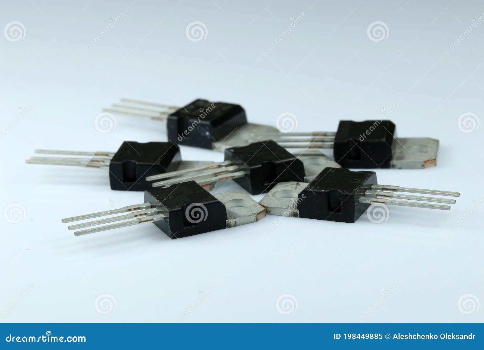 Big Power Transistors on White Background. Stock Image - Image of ...
