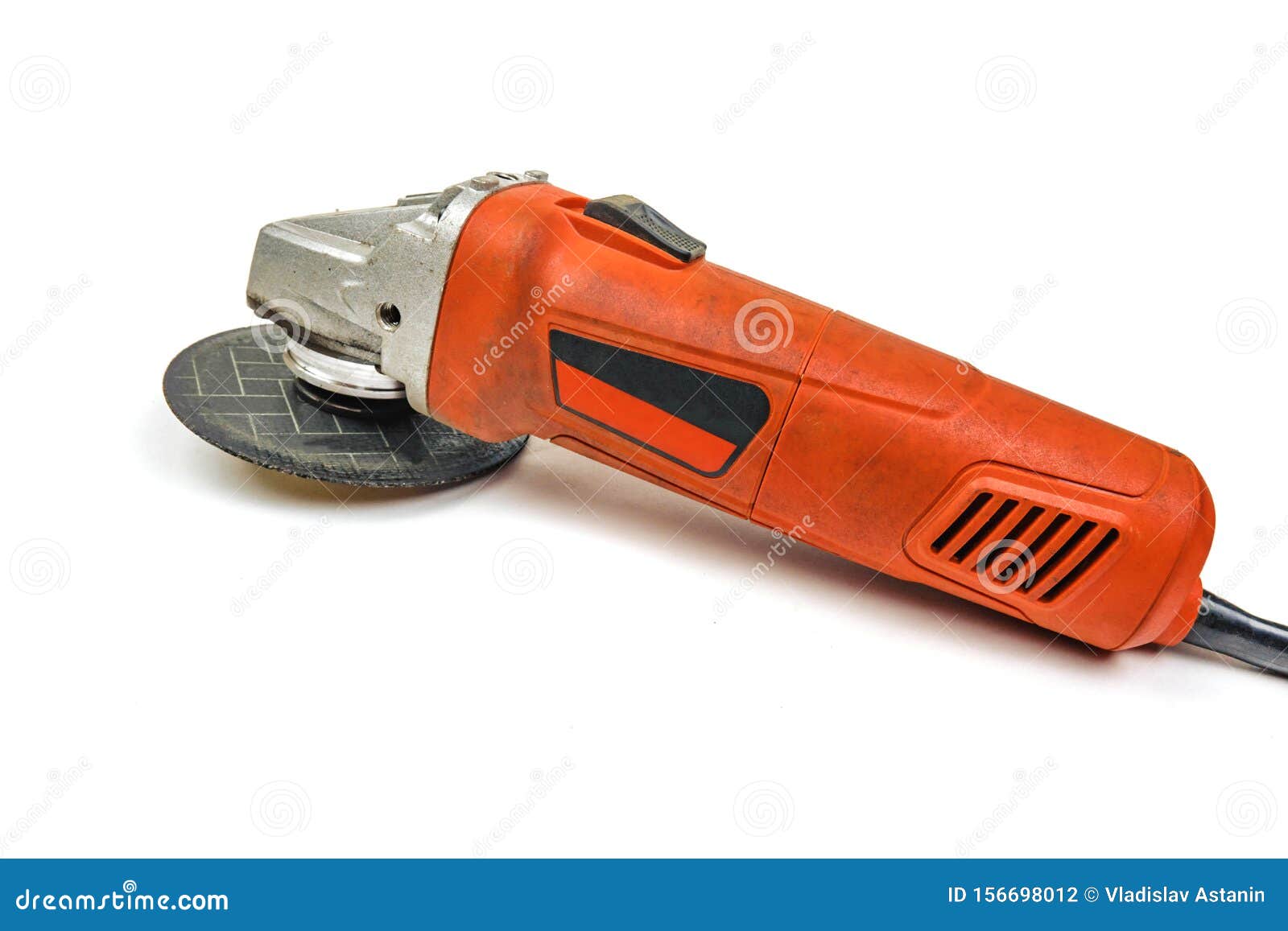 Big Powerful Angle Grinder With Abrasive Disk Isolated On A White ...