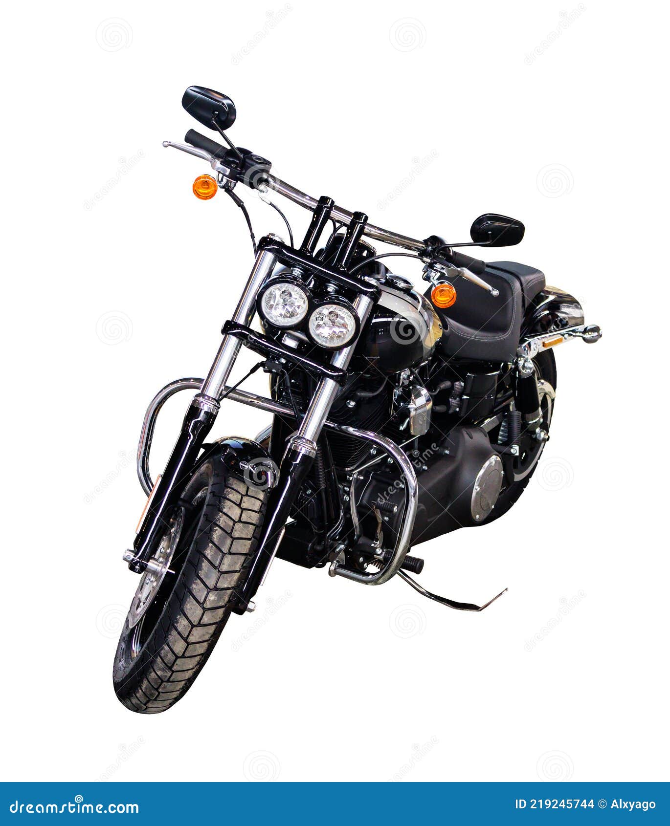 Big Powerful Black Motorcycle Isolated on White Stock Photo - Image of ...