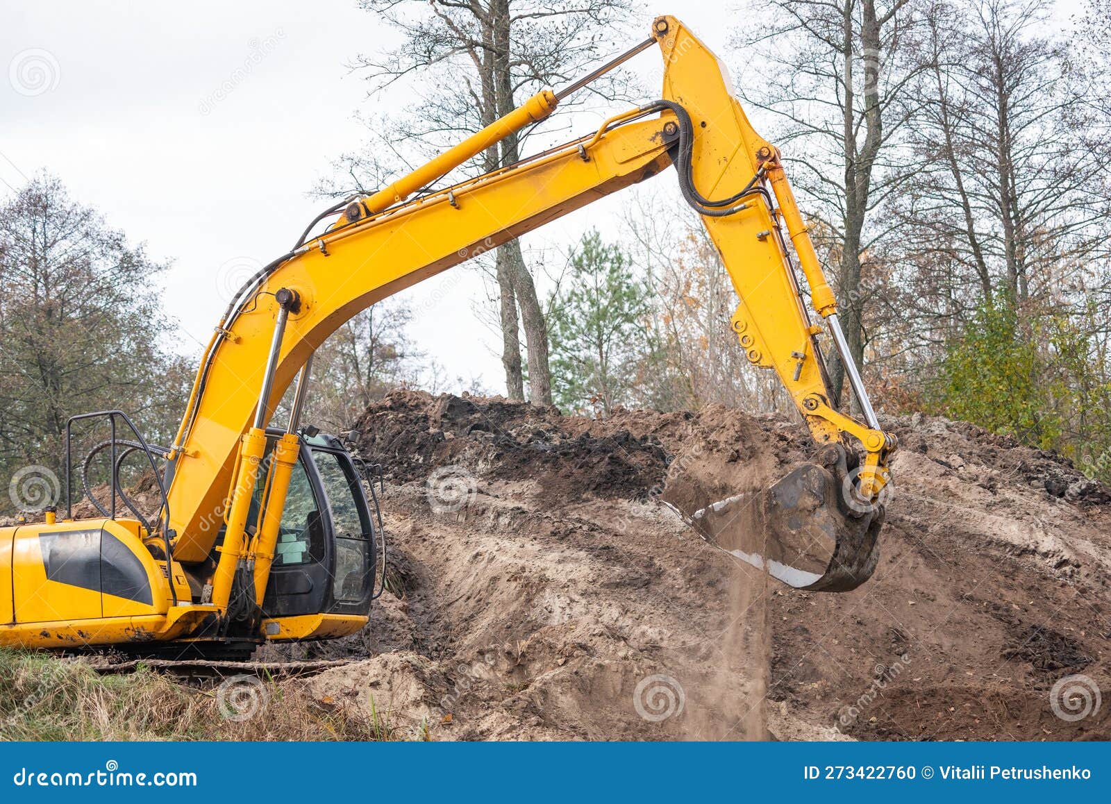 Excavator during work stock photo. Image of excavator - 273422760
