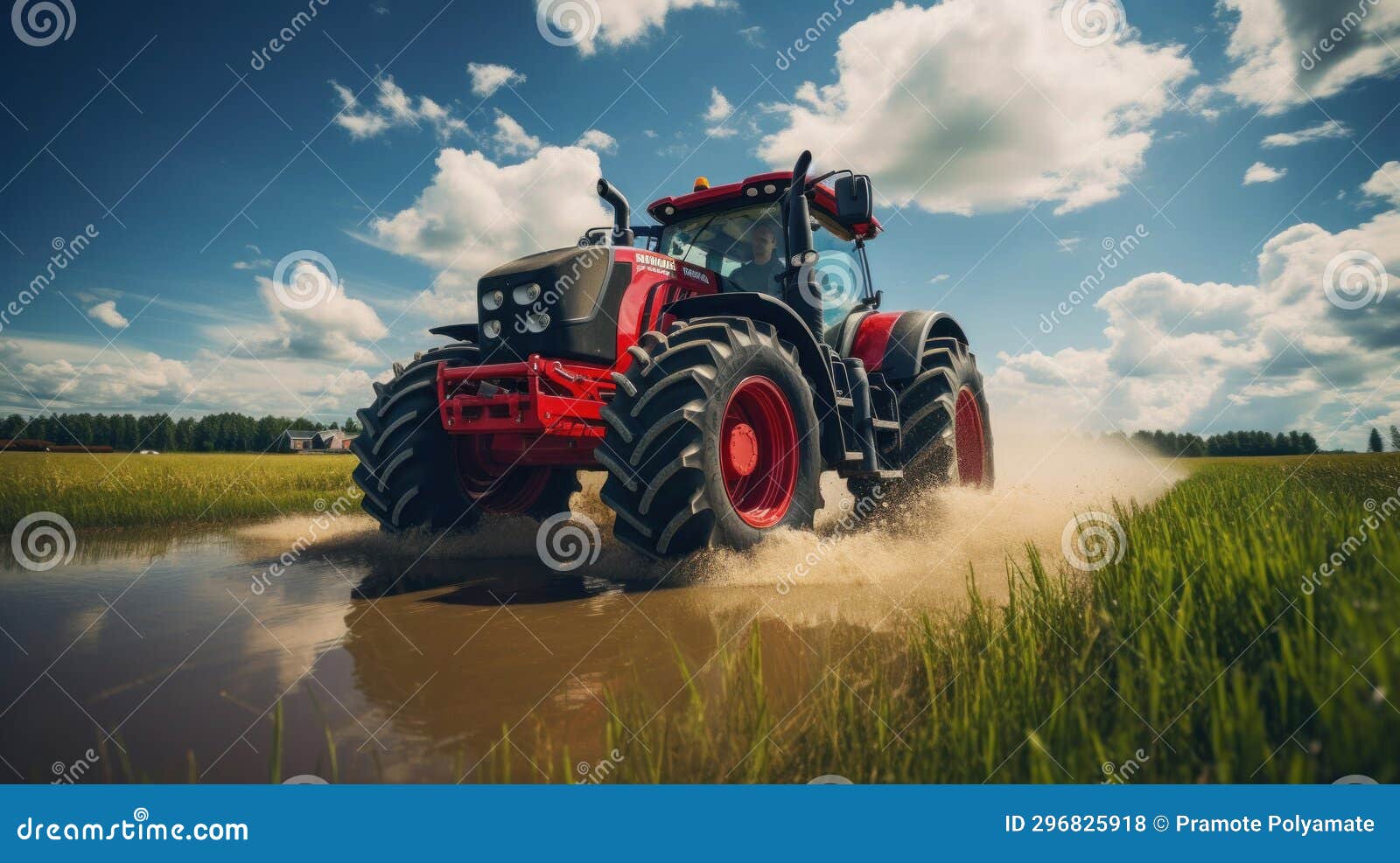 A Big Powerful Tractor Pulls the Field Stock Photo - Image of prepare ...