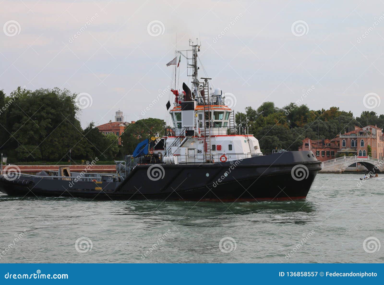 Big powerful tugboat stock image. Image of powerful - 136858557