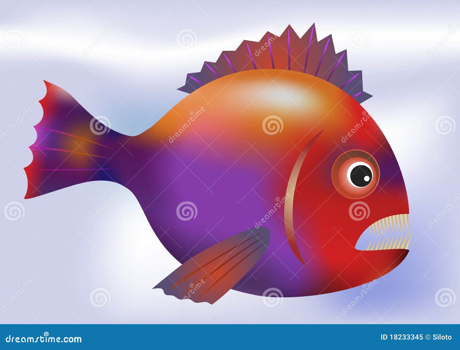 Ravenous Fish Shark Cartoon Vector | CartoonDealer.com #23478935