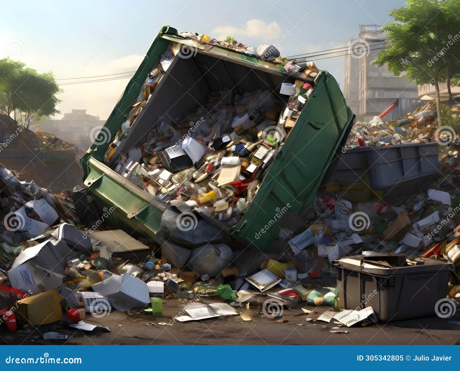 Big Problem on Garbage in the City Causing a Pollution Stock ...