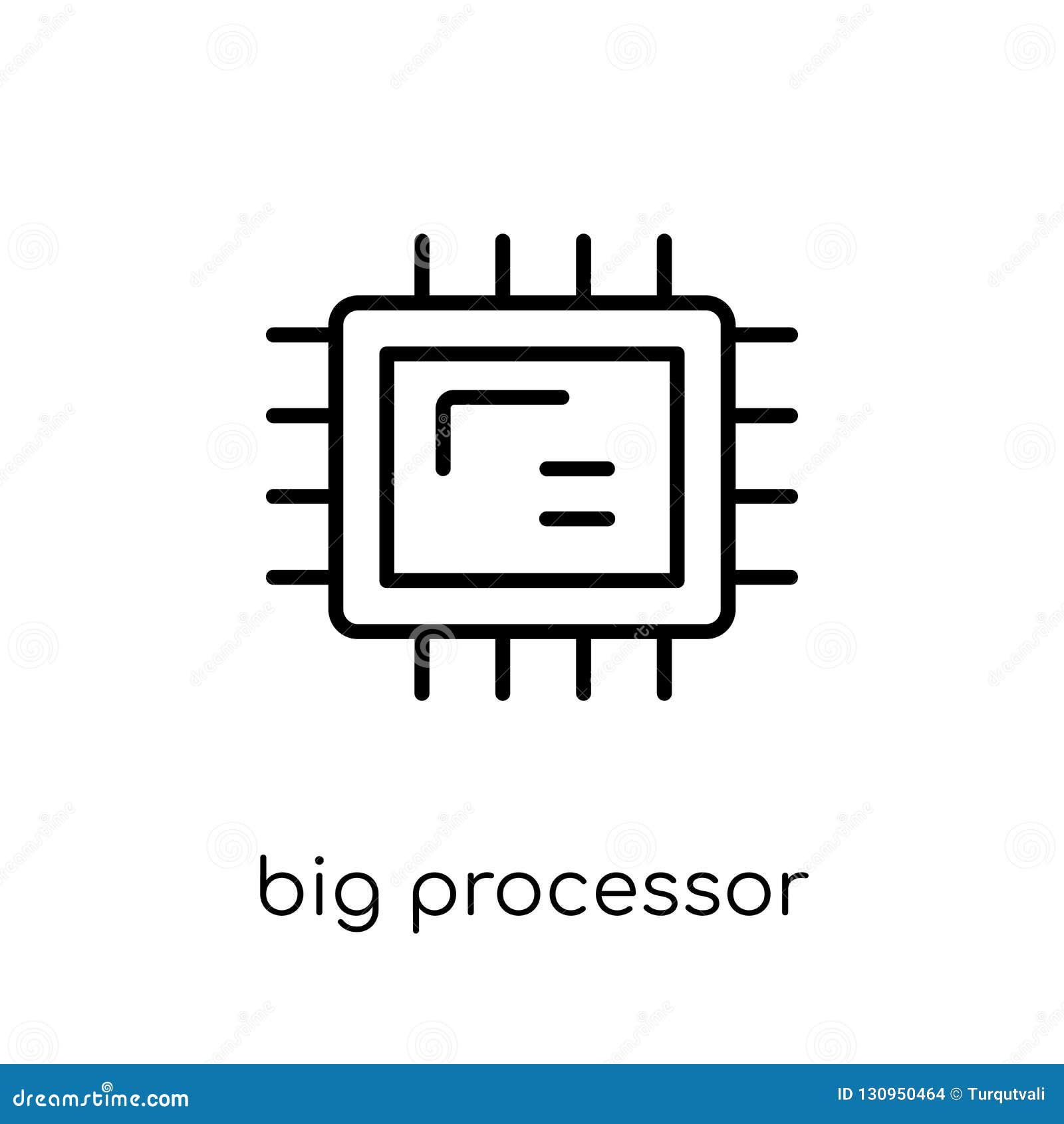 Big Processor Icon. Trendy Modern Flat Linear Vector Big Process Stock ...