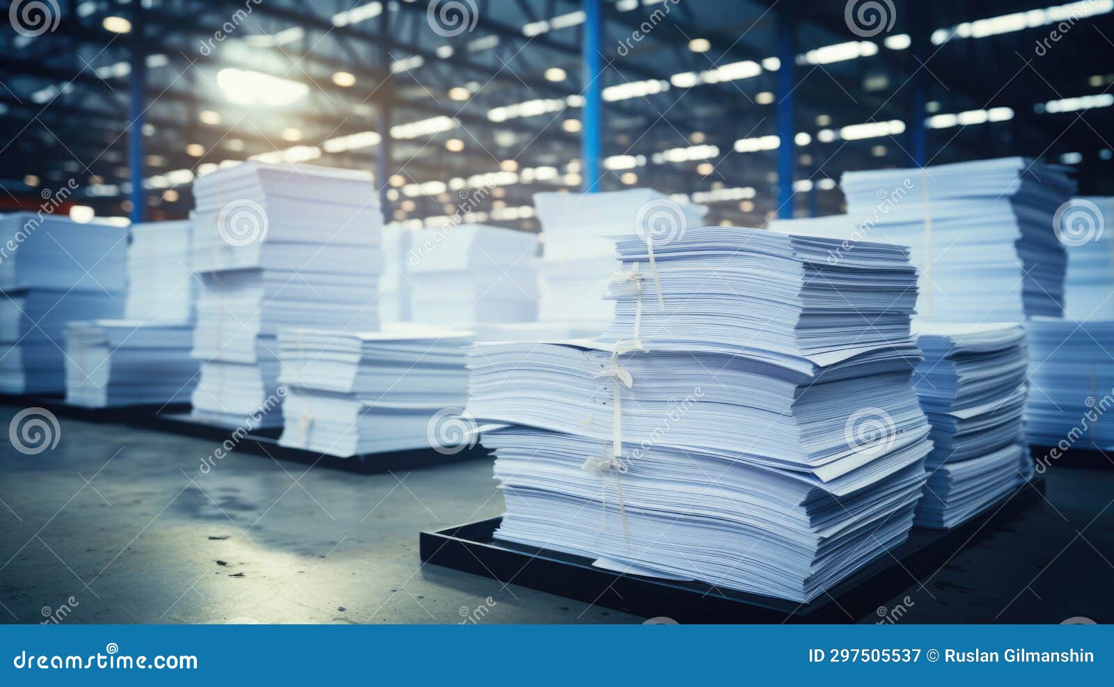 Big Production Warehouse with Paper Rolls and Printing Material Stock ...