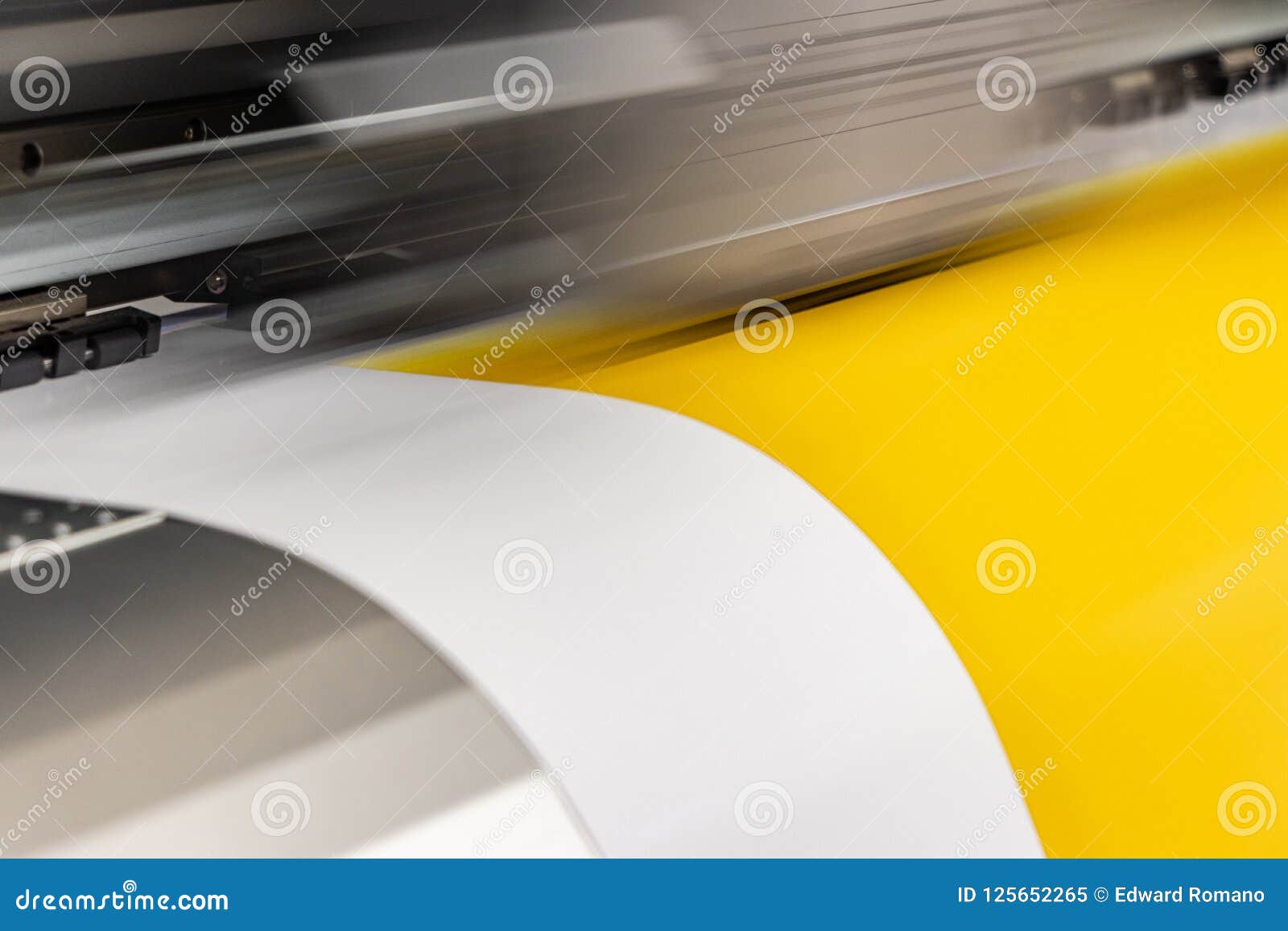 Big Professional Printer, Processing a Large Scale Glossy Sheet of ...