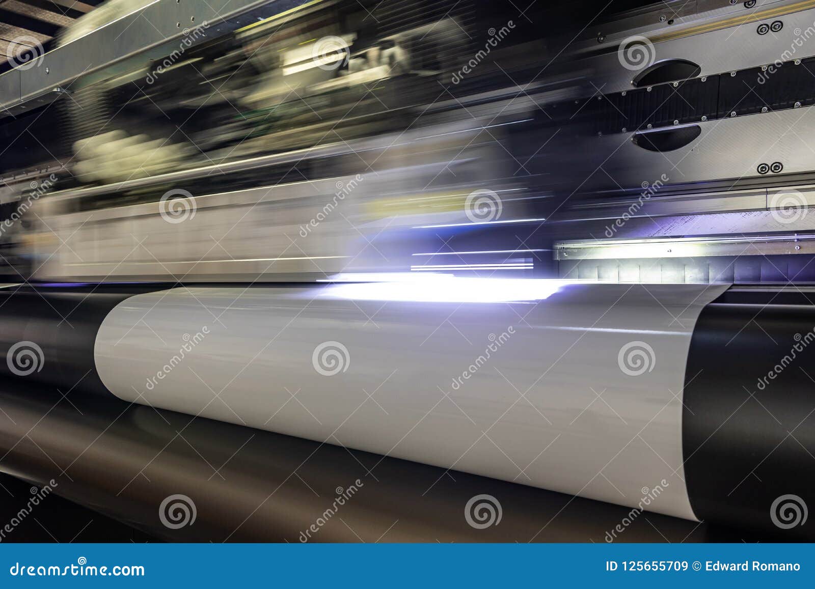 Big Professional Printer, Processing Massive Vinyl Rolls. Stock Image ...