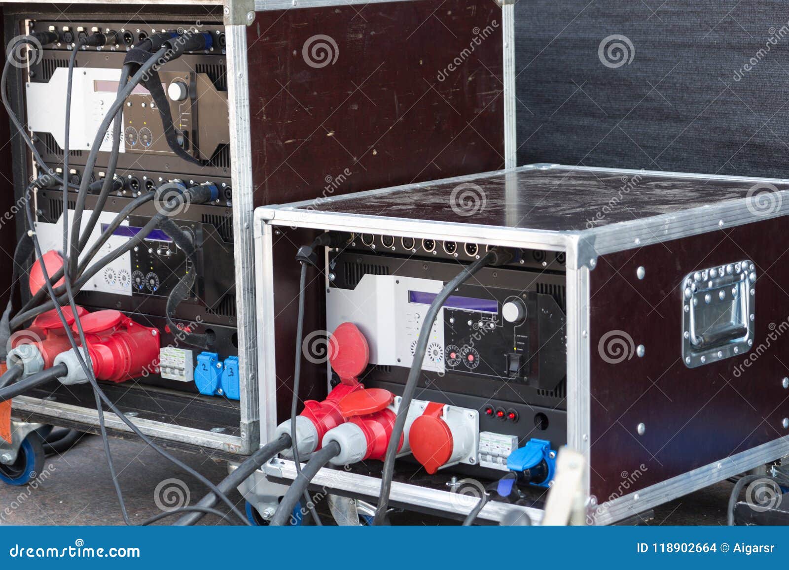 Stage amplifier in work stock photo. Image of volume - 118902664