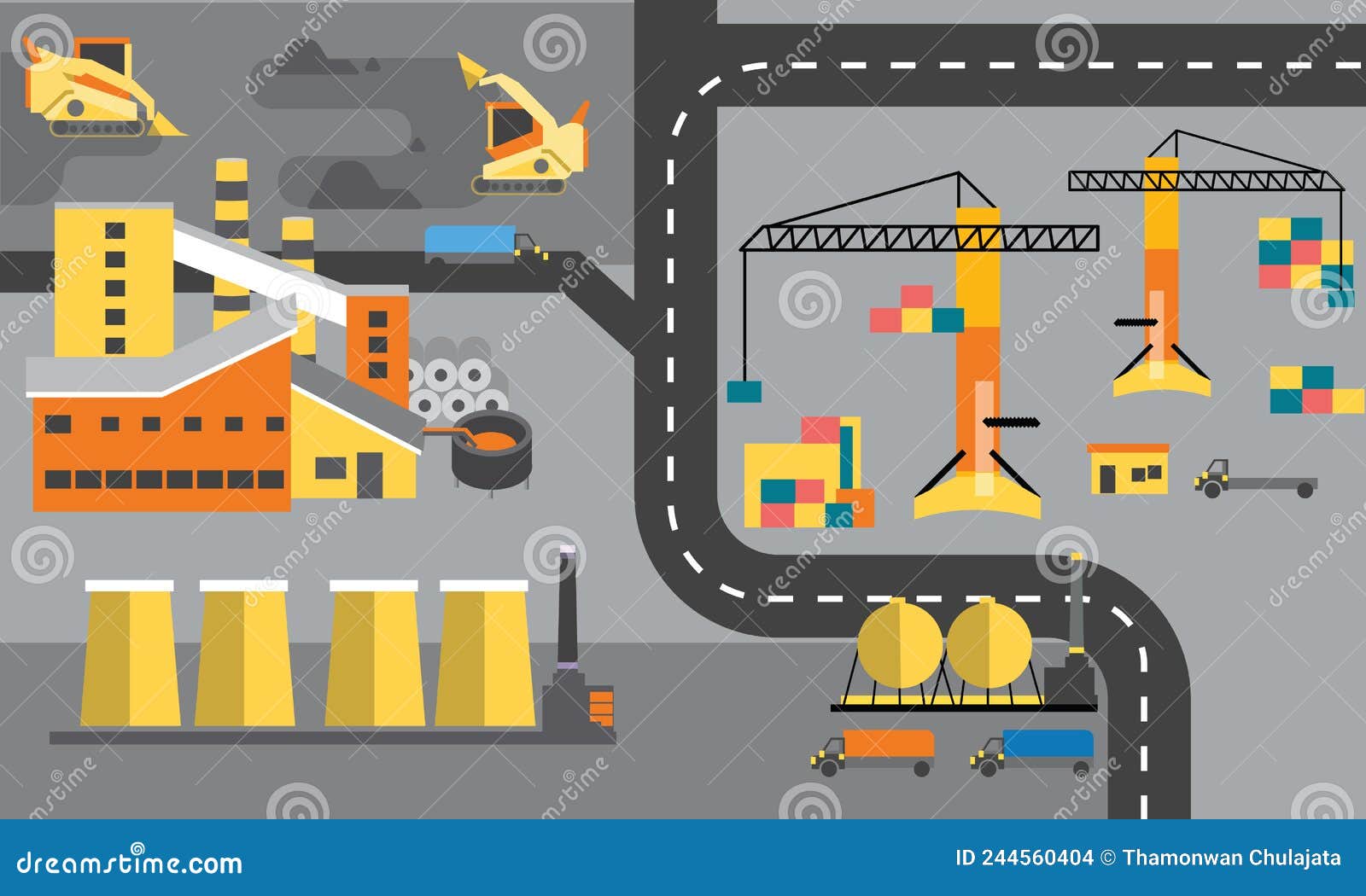 Big Project Construction Site Stock Vector - Illustration of real ...