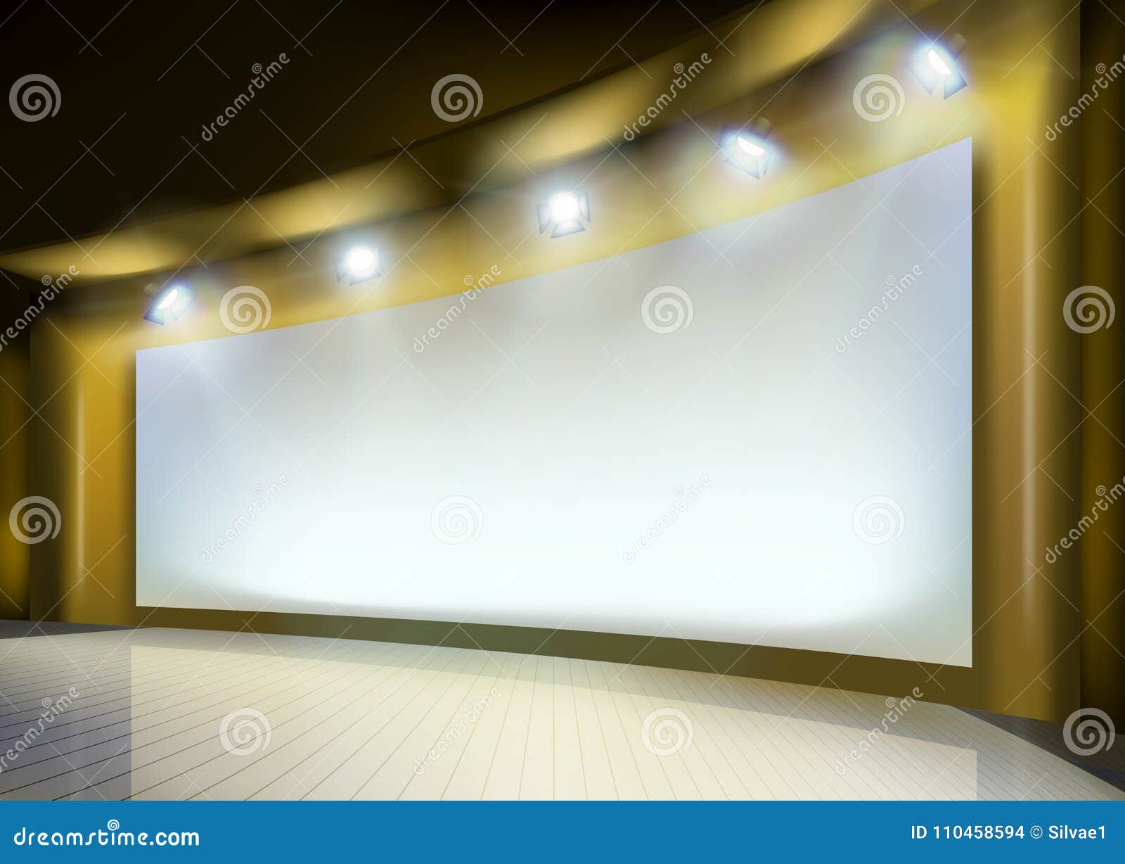 Projection Screen on the Stage. Vector Illustration. Stock Vector ...