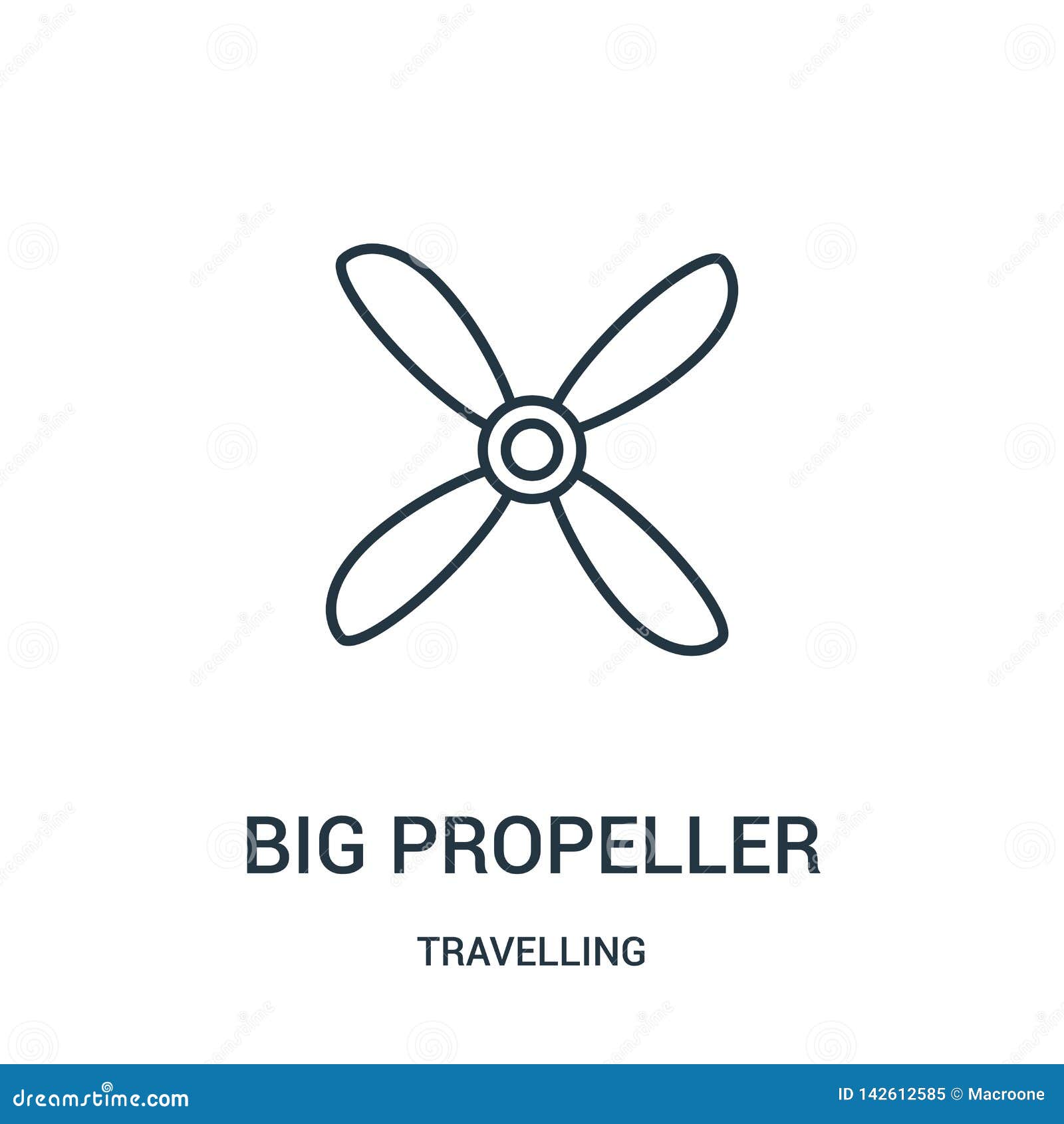 Big Propeller Icon Vector from Travelling Collection. Thin Line Big ...