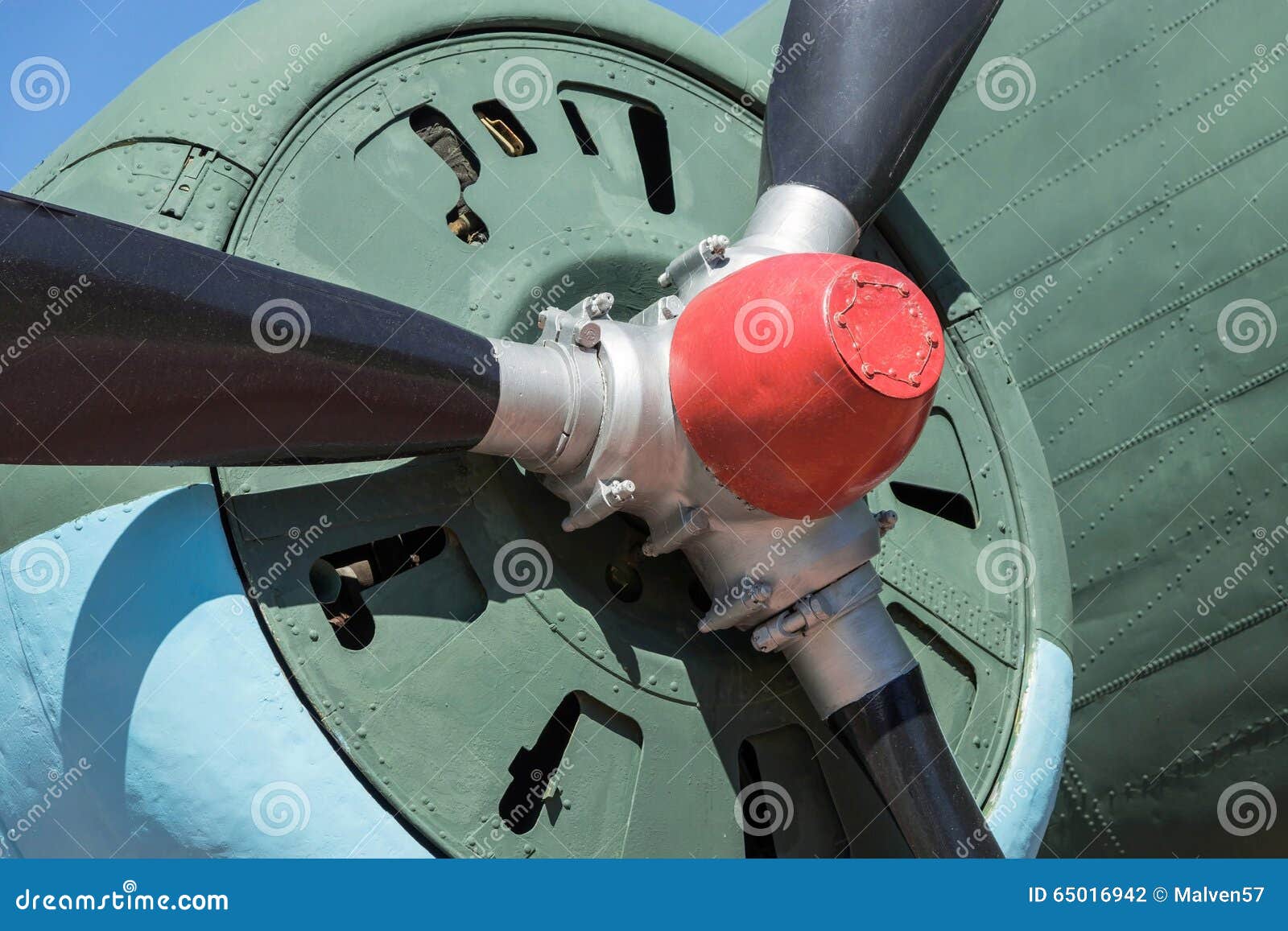 Big Propeller Motor of the Old Plane Closeup Stock Photo - Image of ...