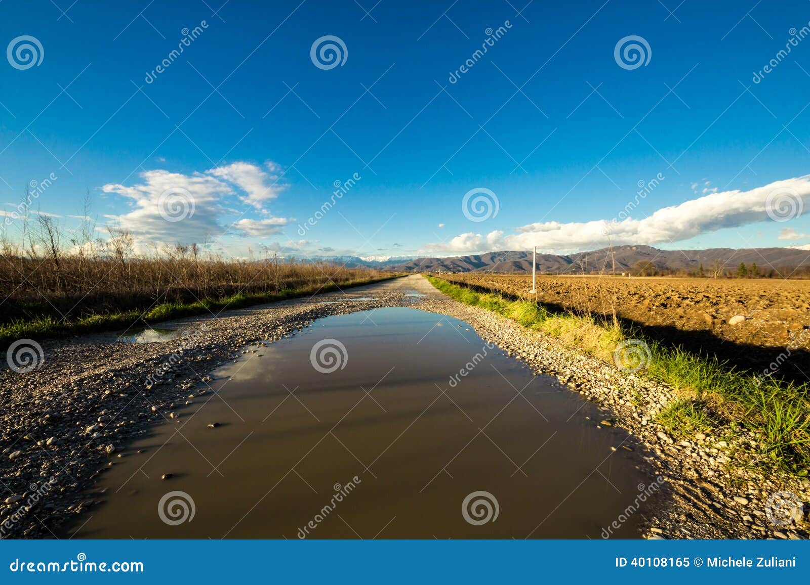 Big puddle in the country stock image. Image of beauty - 40108165