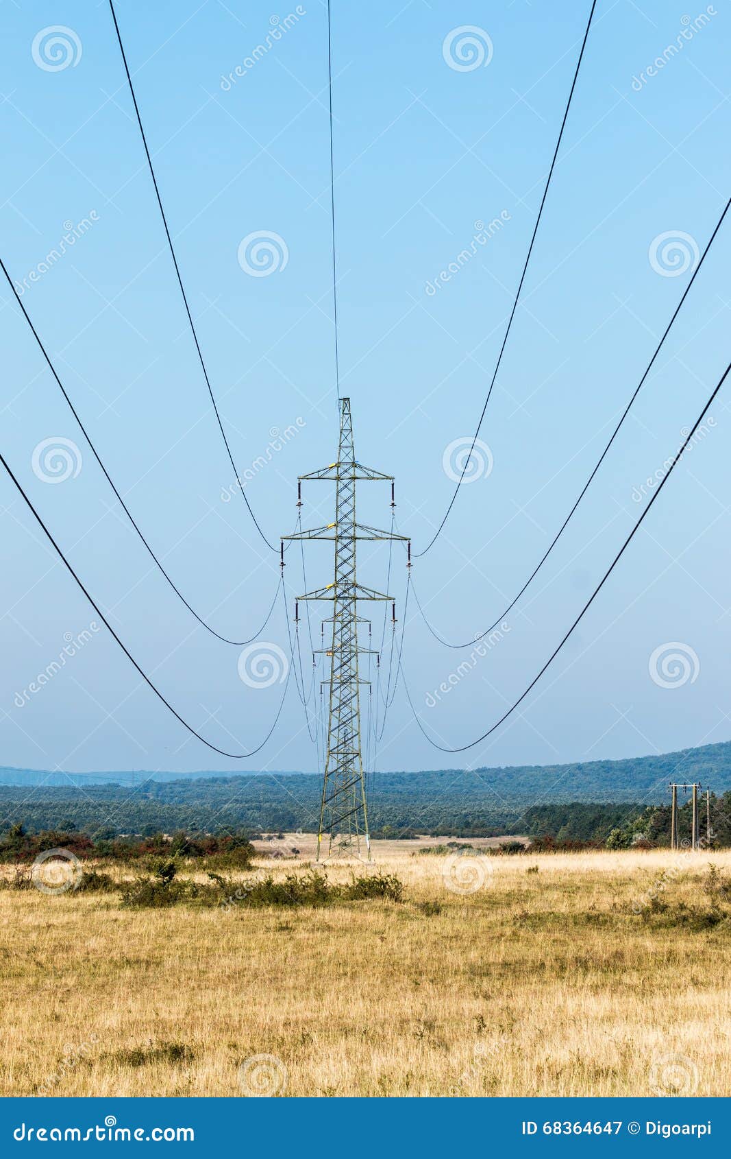 Big Pylon stock image. Image of grass, urban, industry - 68364647