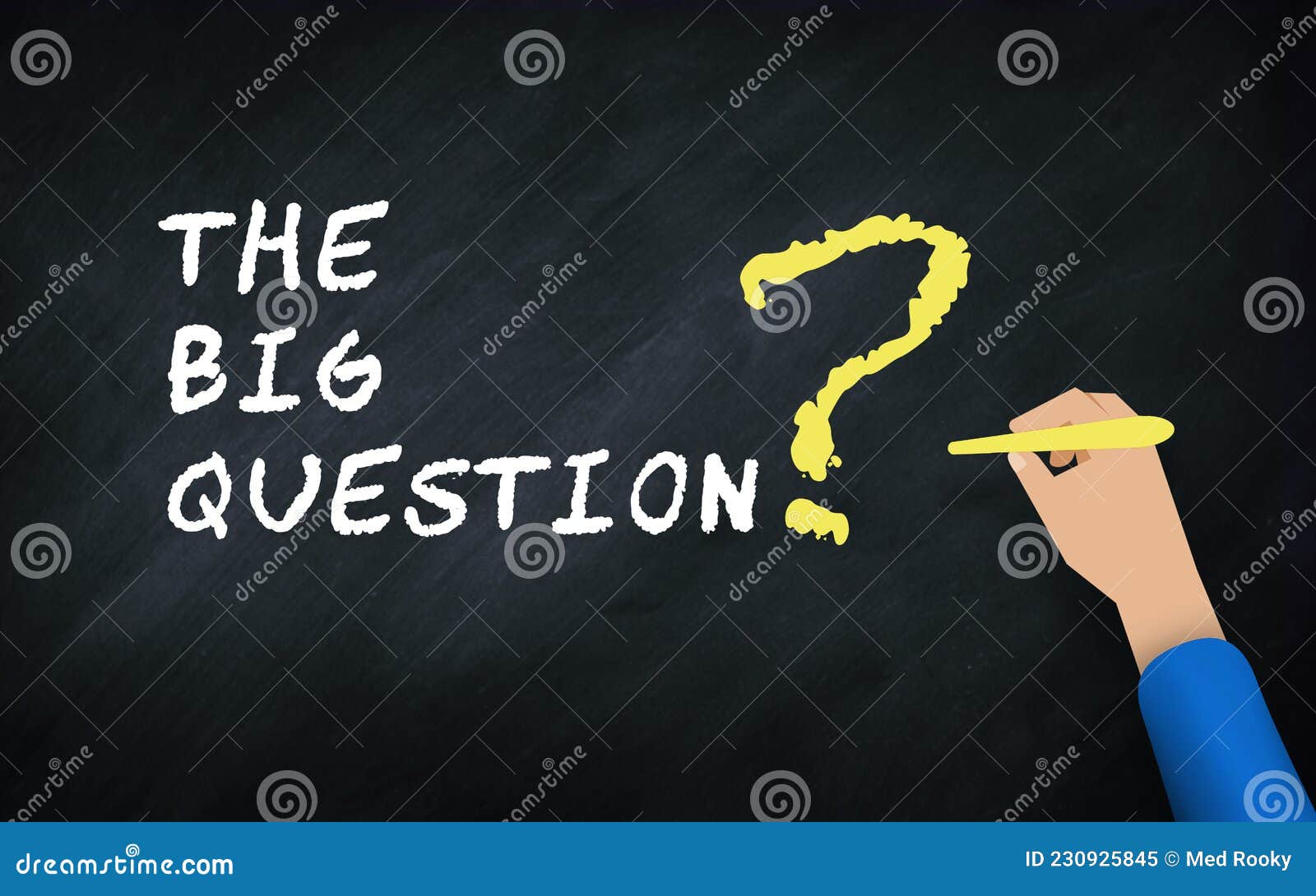 He Big Question Chalkboard. Hand Writing Text and Question Mark Drawing ...