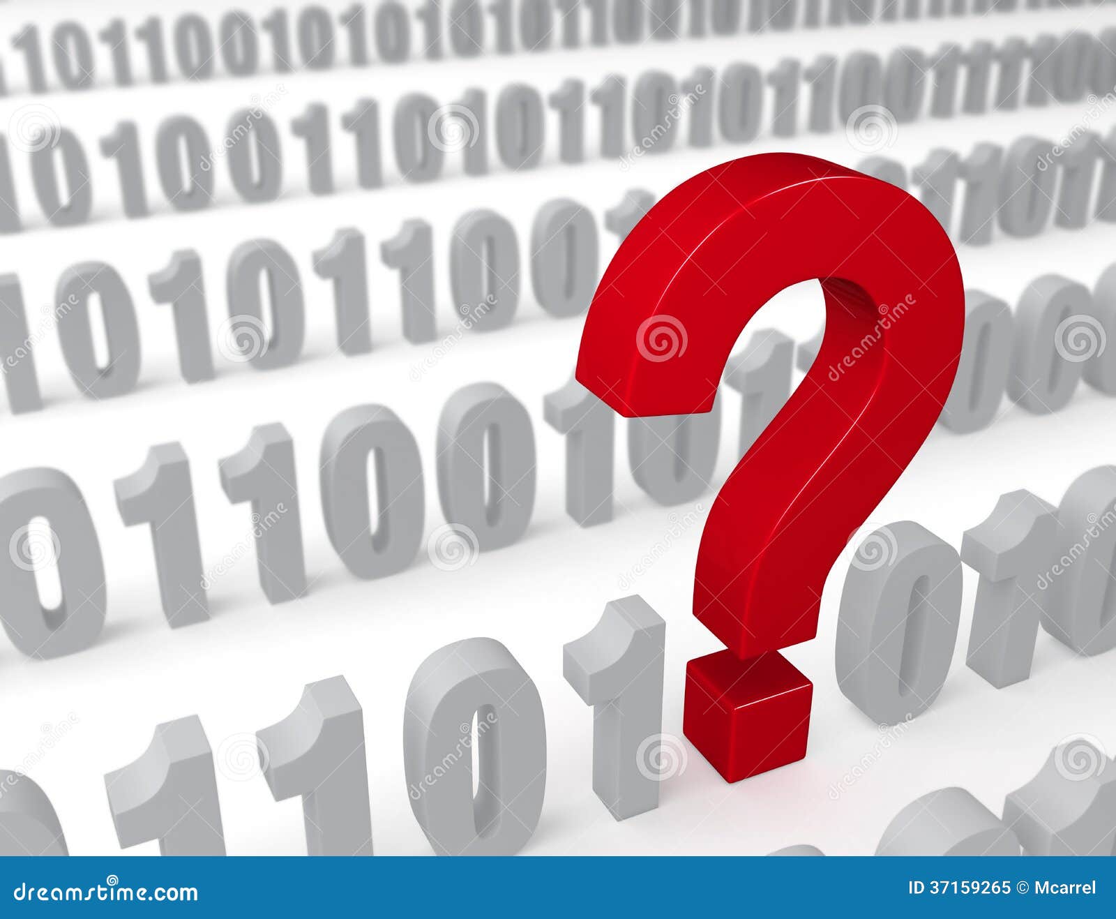 Big Question in the Data Stream Stock Illustration - Illustration of ...