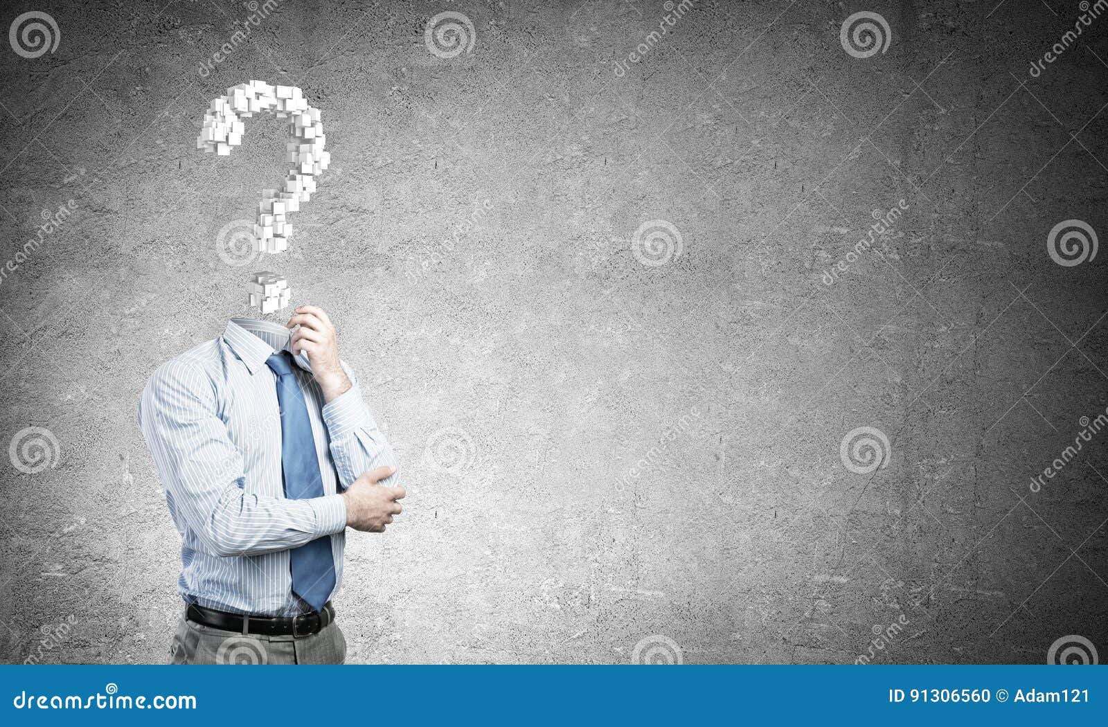 Big question in his head stock photo. Image of person - 91306560