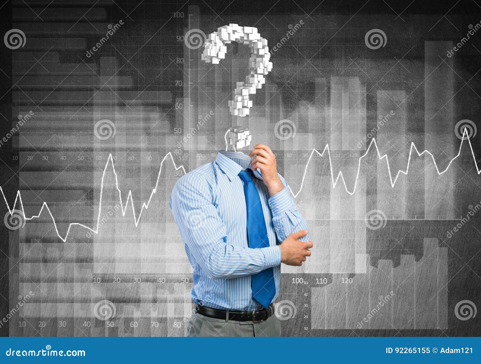 Big question in his head stock image. Image of background - 92265155