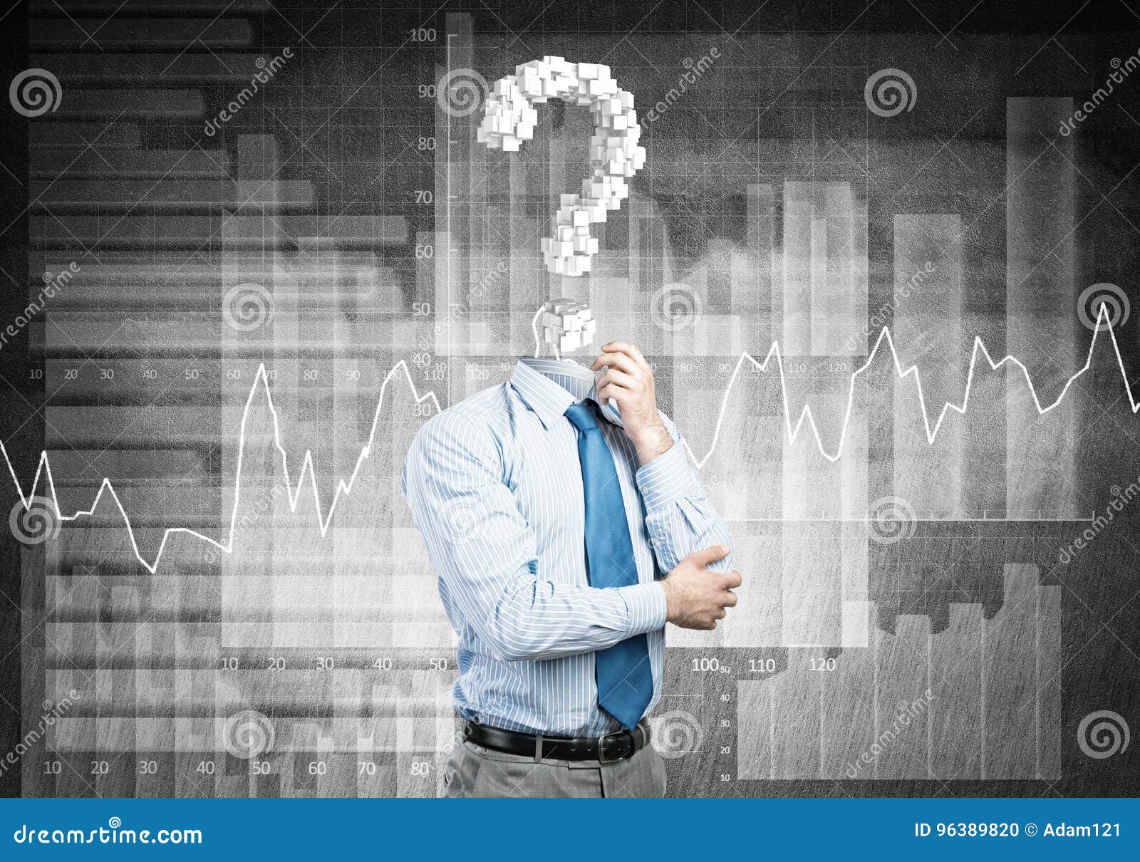 Big question in his head stock photo. Image of male, decision - 96389820
