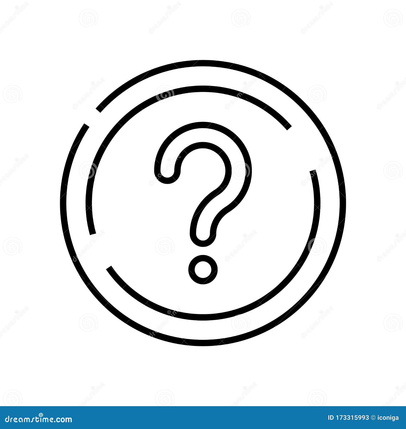 Big Question Line Icon, Concept Sign, Outline Vector Illustration ...