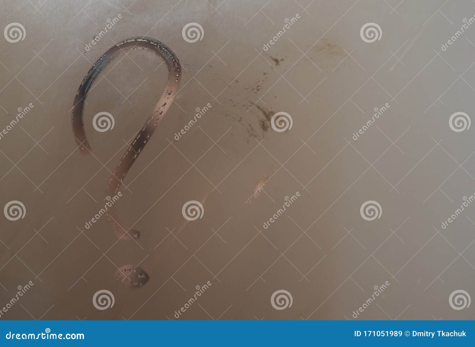 Big Question Mark on Glass. Question Mark on Mirror. Stock Image ...
