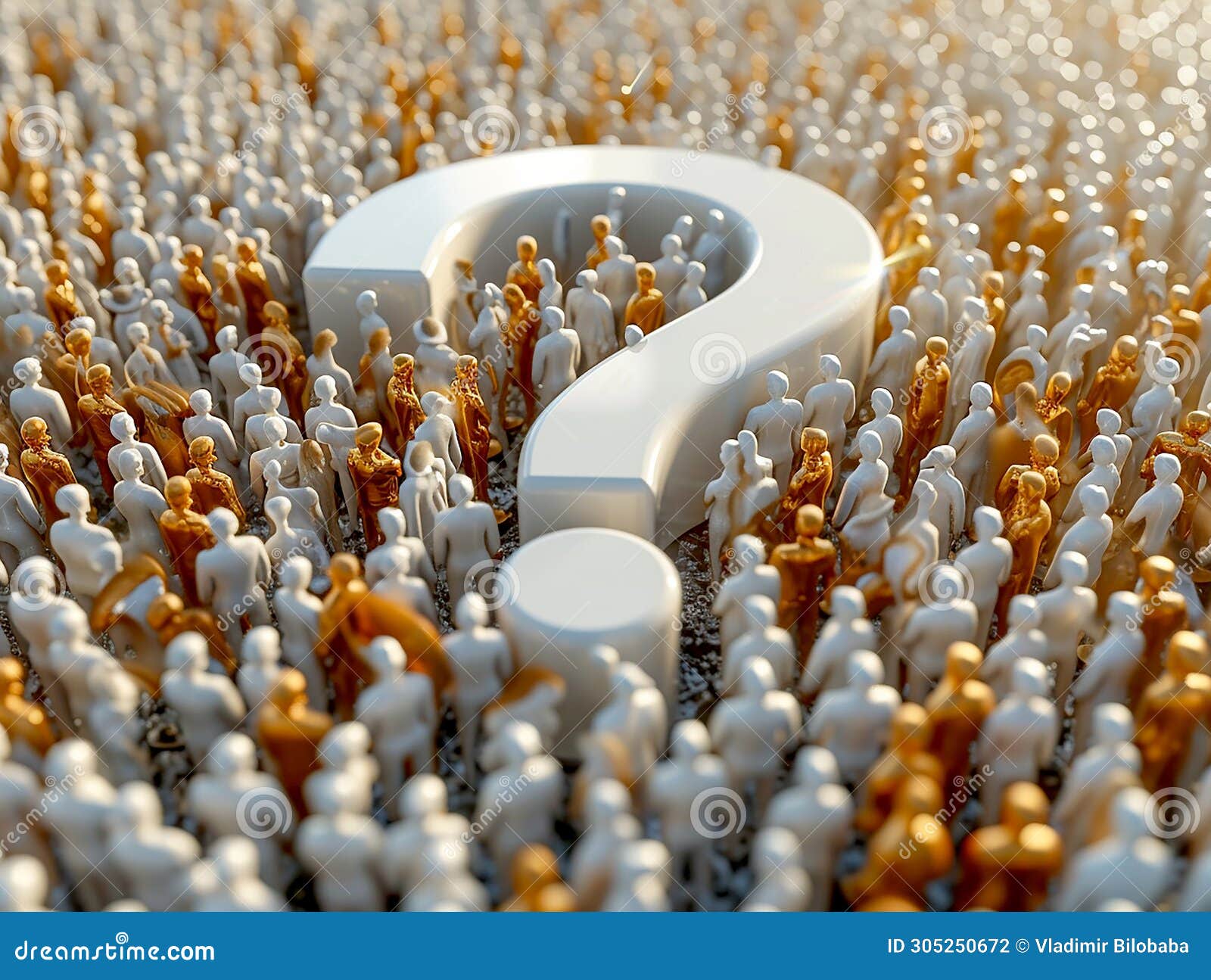 Big Question Mark with Little Puppet People Stock Illustration ...