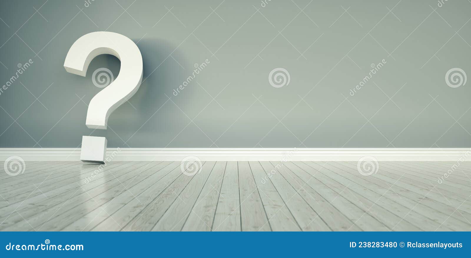 Big Question Mark on Wall, Including Copy Space, FAQ Concept Image - 3D ...
