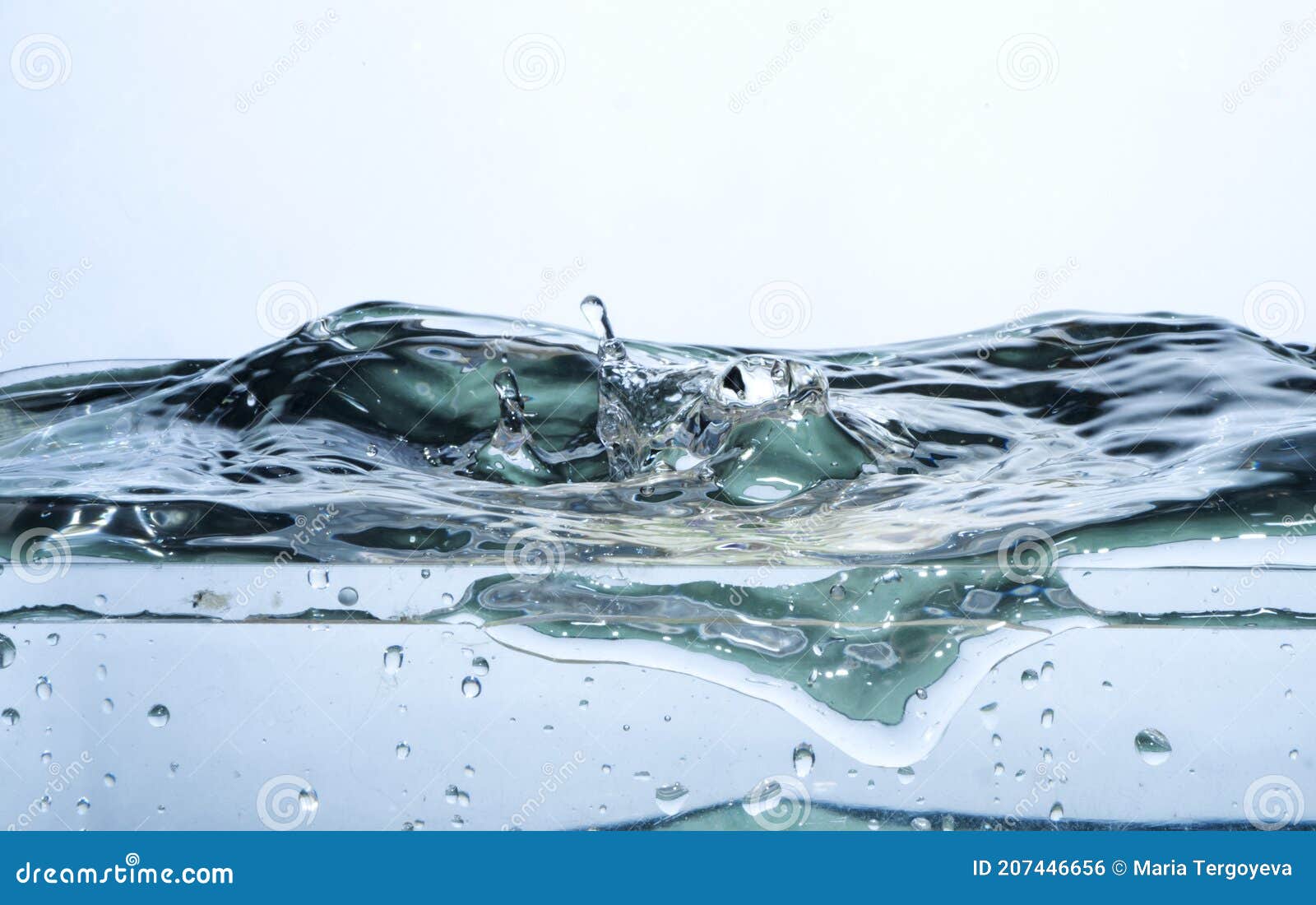Big Rain Drop Falls on a Wavy Water Surface with a Lot of Waves ...