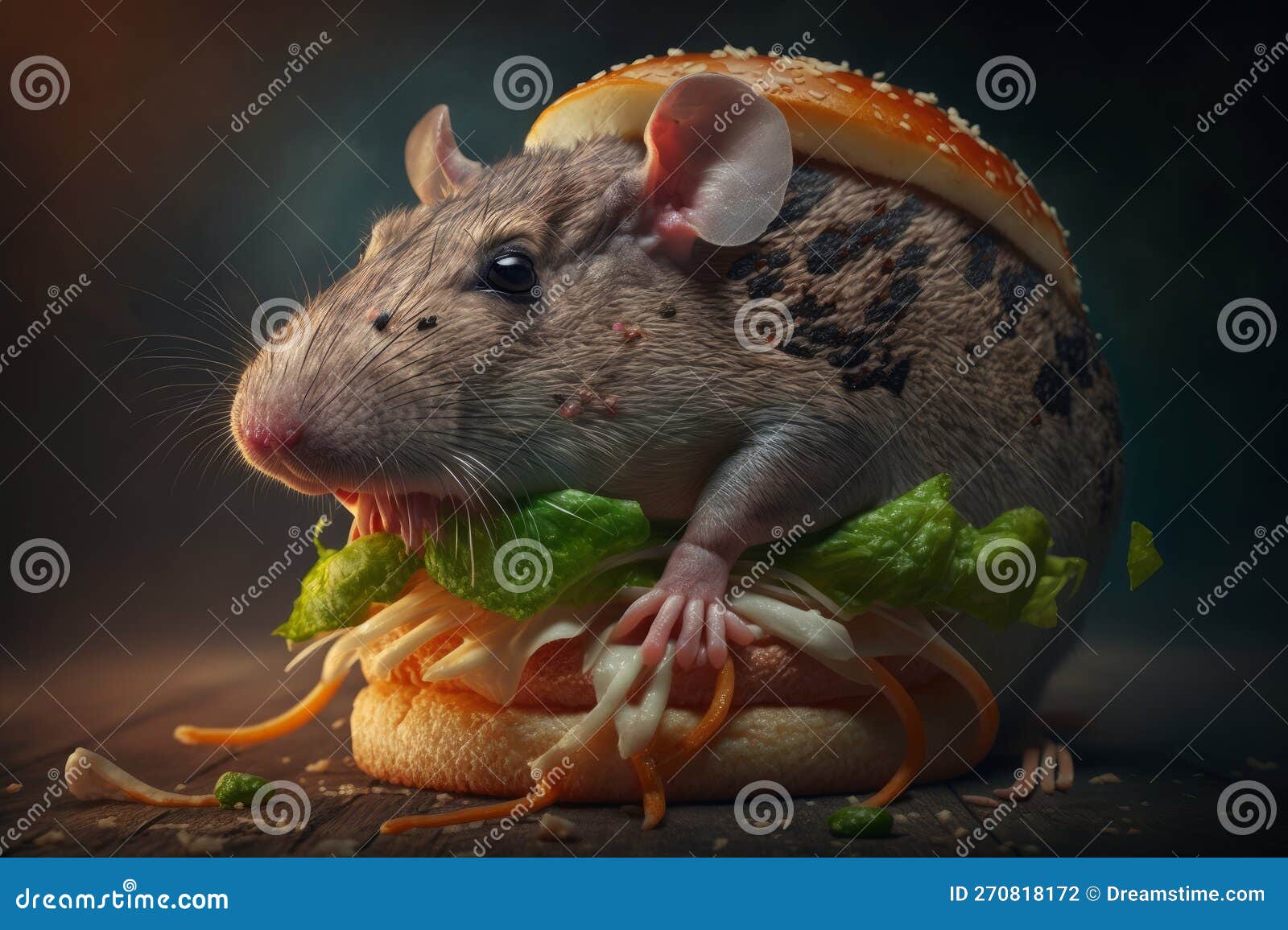 A Big Rat Burger Hyper Realistic Image Generative AI Stock Illustration ...