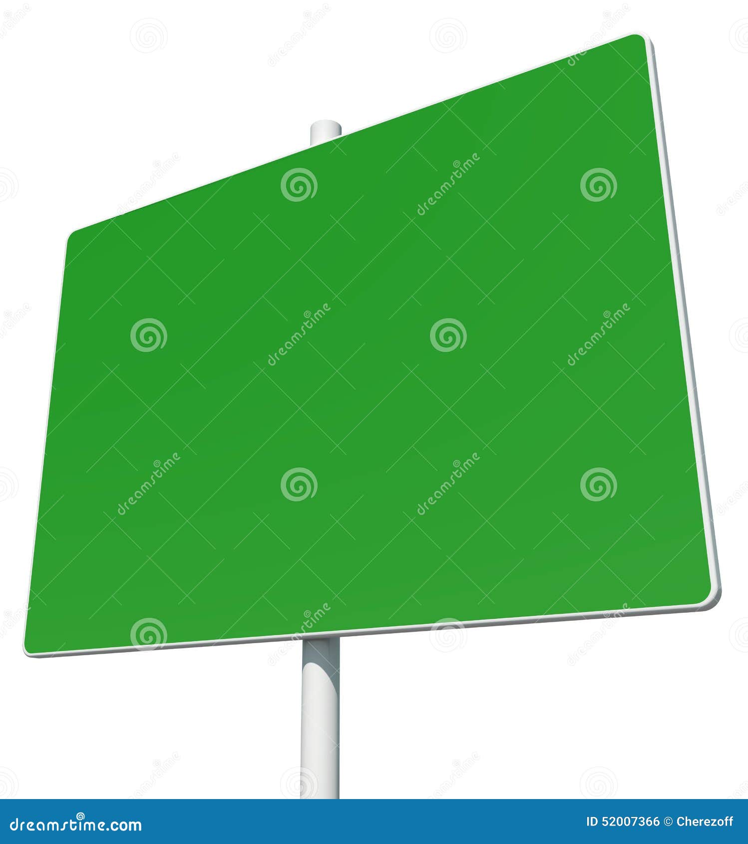 Big Rectangle Green Road Sign. Isolated Stock Illustration ...