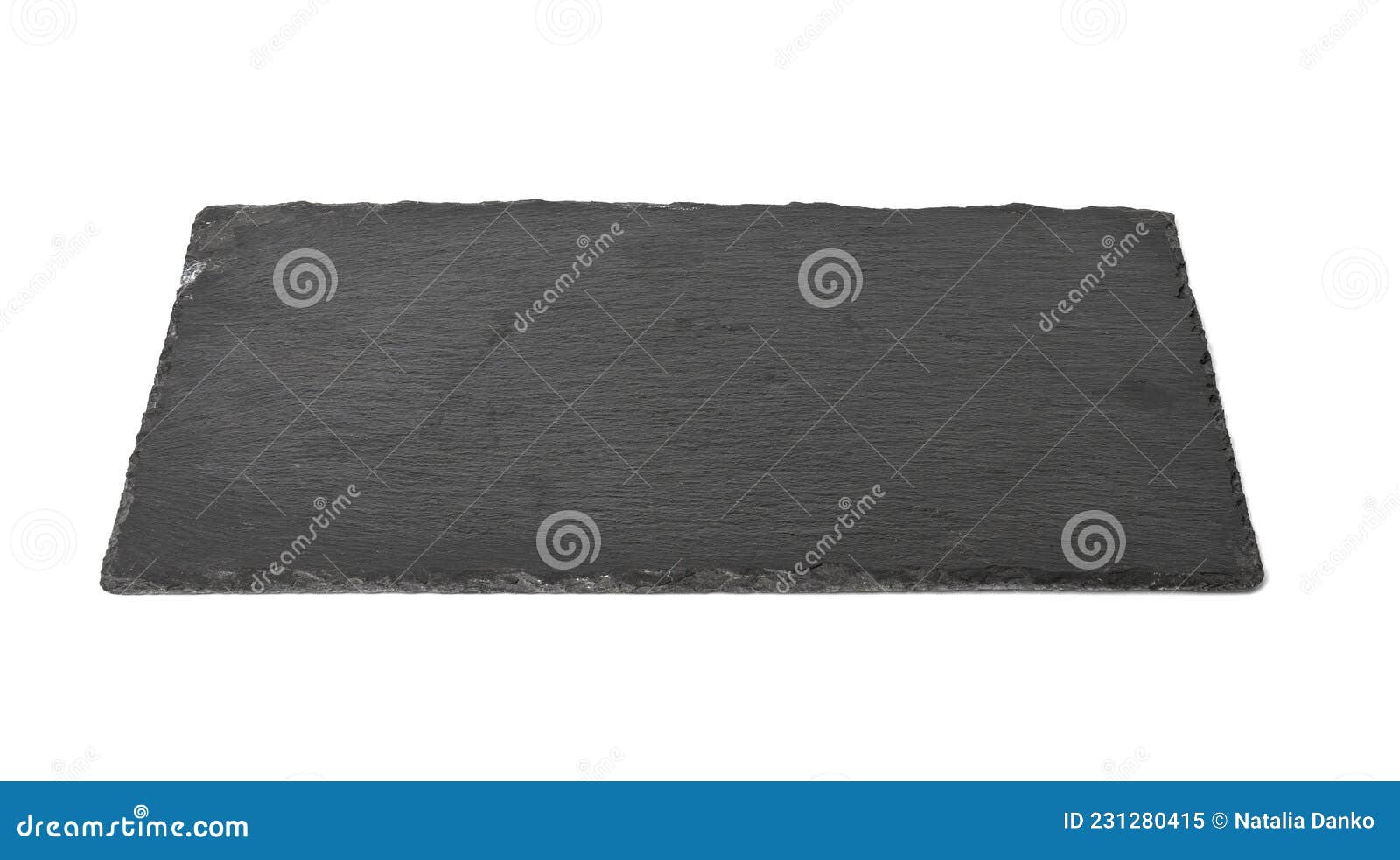 Big Rectangular Black Slate Stone Board Isolated on White Background ...