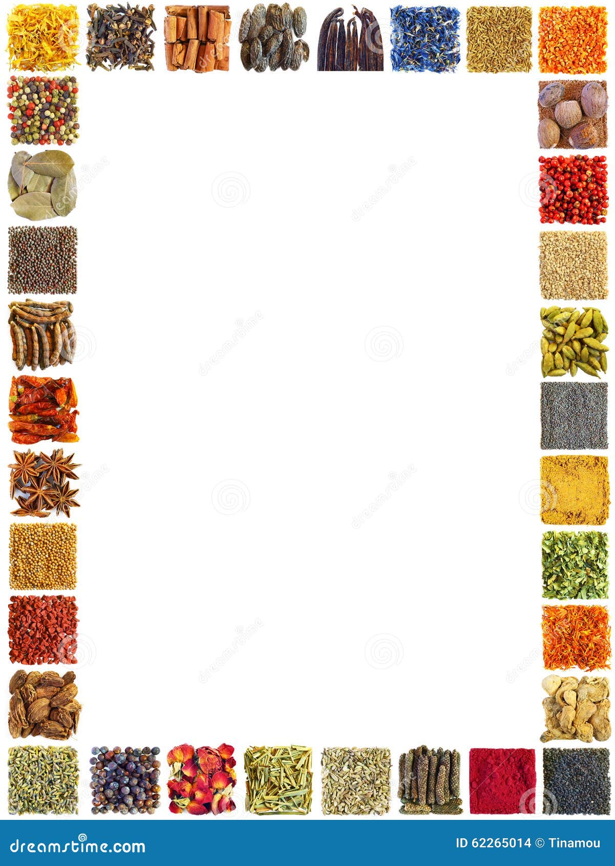 Big Rectangular Frame Made of Spices Stock Photo - Image of buds ...