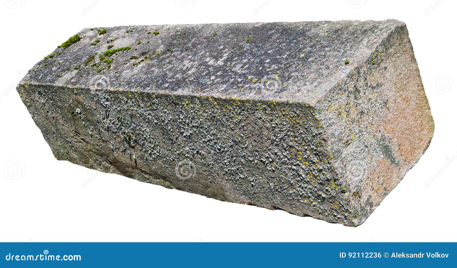 The Big Rectangular Old Aged Mossy Solid Block from Red Granite Stock ...