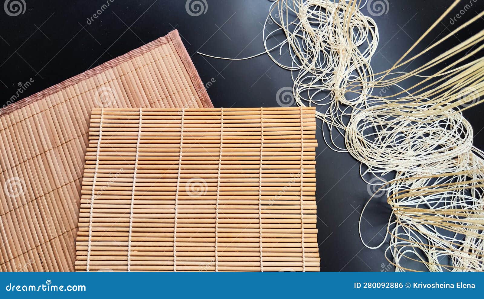 Big Rectangular and Small Square Asian Bamboo Mats and Napkins from ...