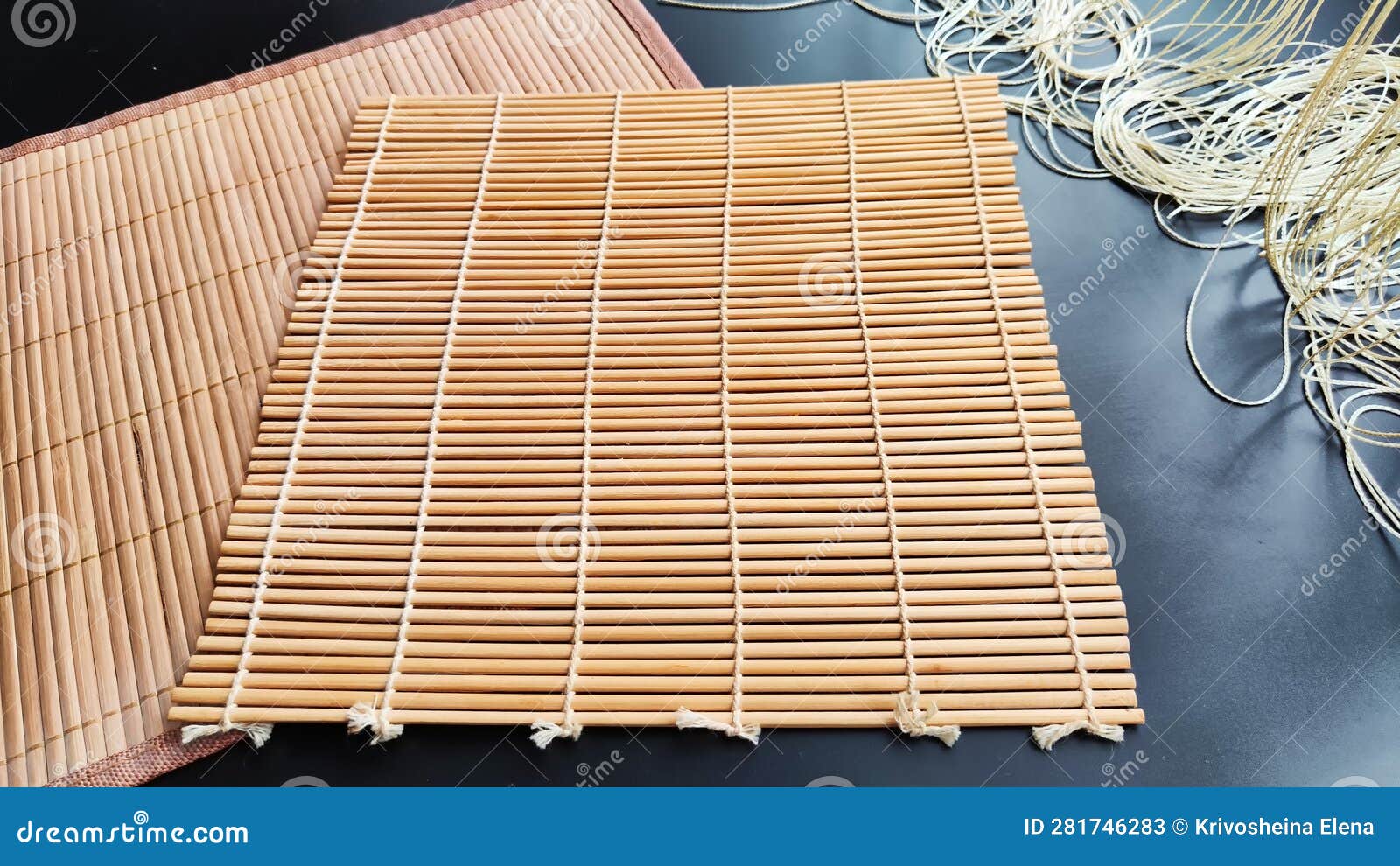 Big Rectangular and Small Square Asian Bamboo Mats and Napkins from ...