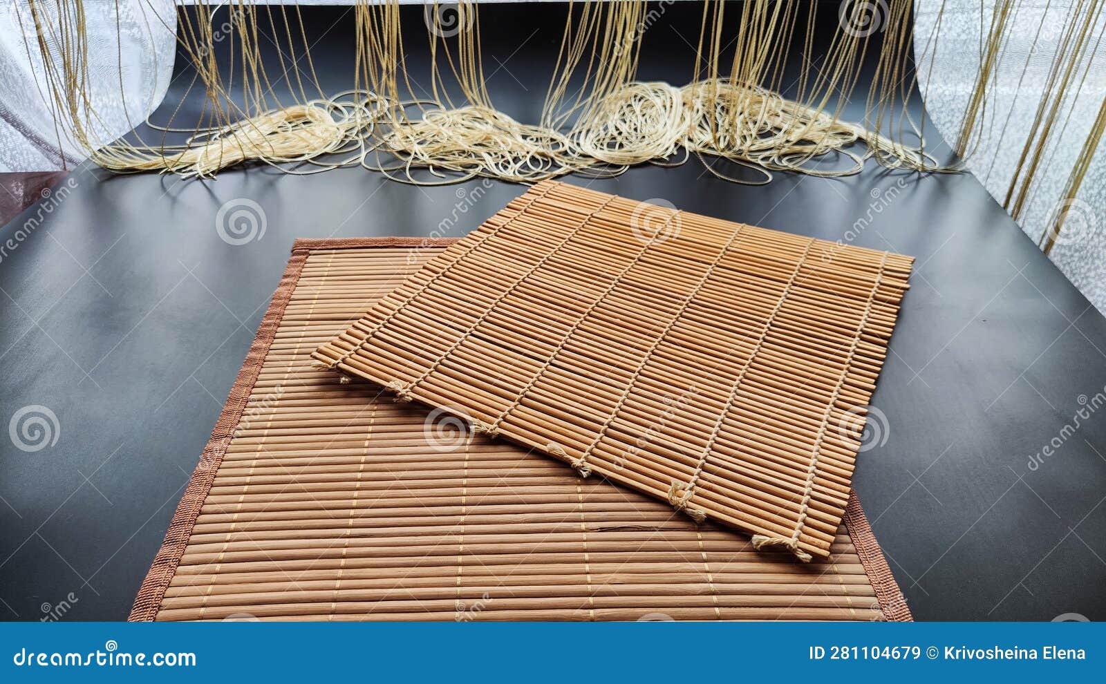 Big Rectangular and Small Square Asian Bamboo Mats and Napkins from ...