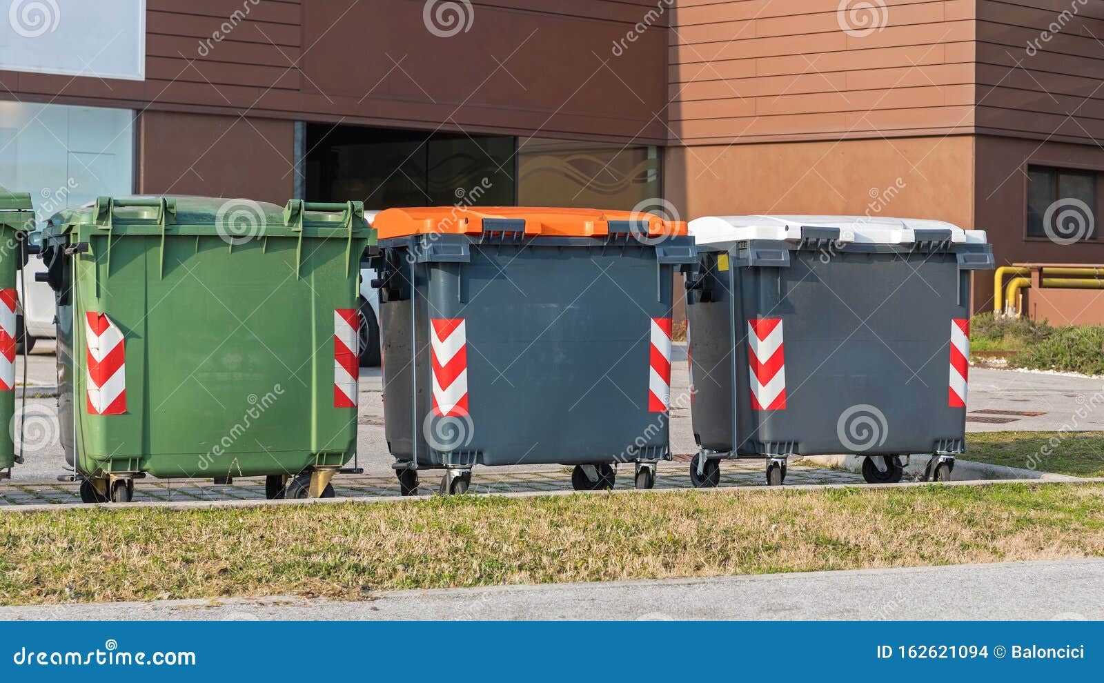 Three Recycling Containers stock photo. Image of europe - 162621094