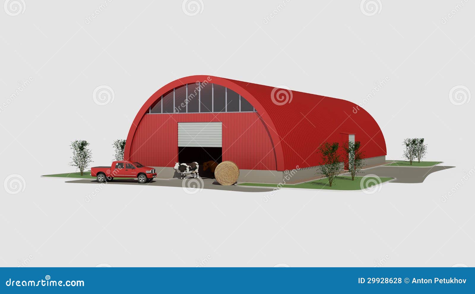 Big red hangar stock illustration. Illustration of architecture - 29928628