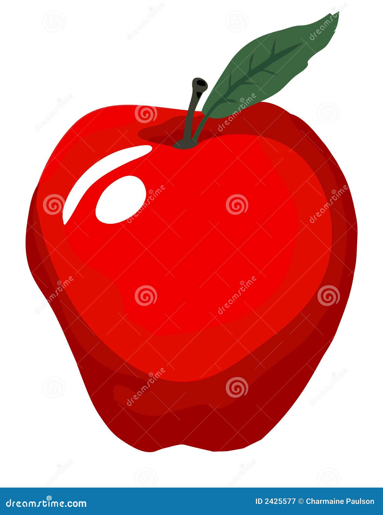 Big Red Apple stock vector. Illustration of snack, digital - 2425577