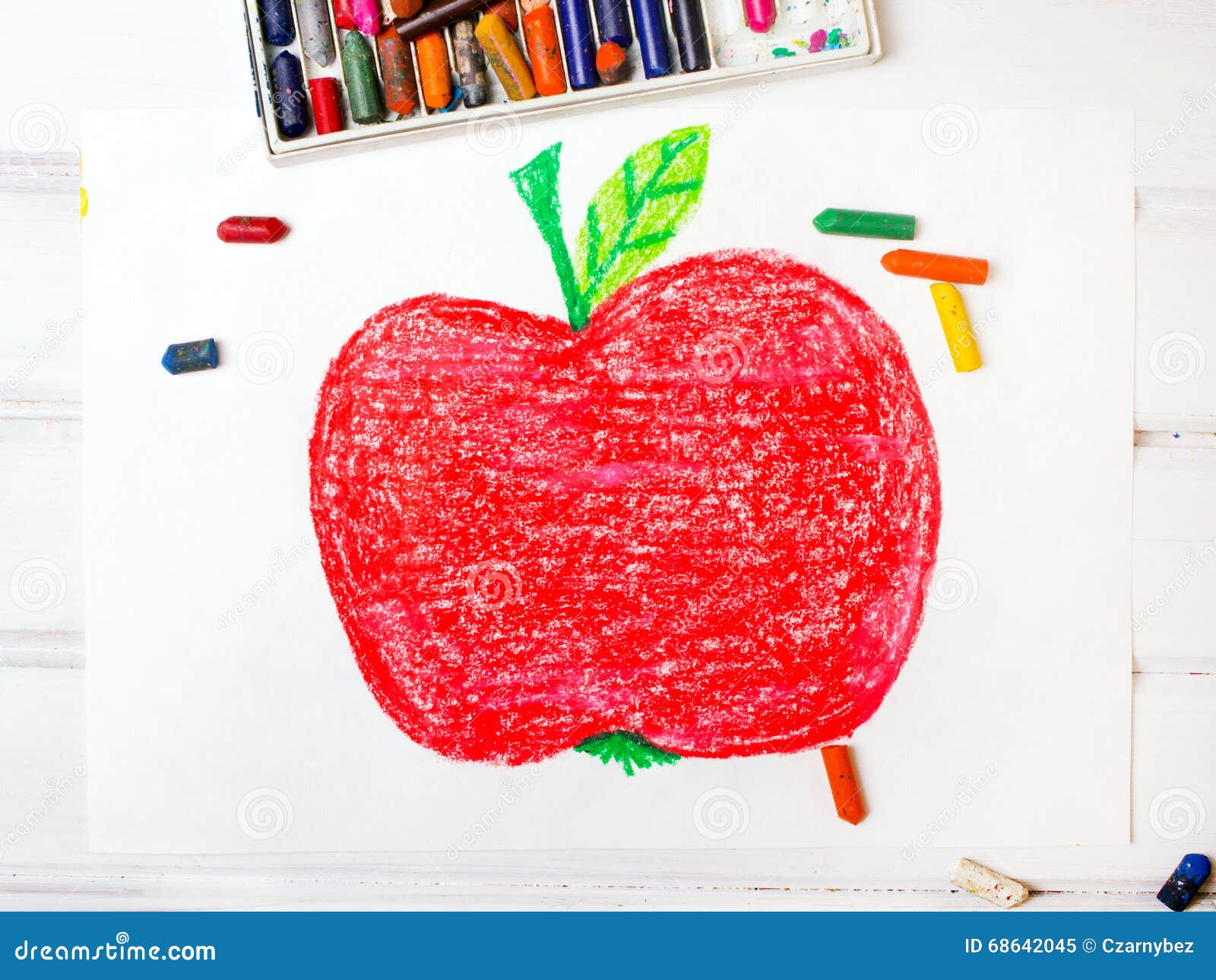 Big red apple stock image. Image of apple, nature, painting - 68642045