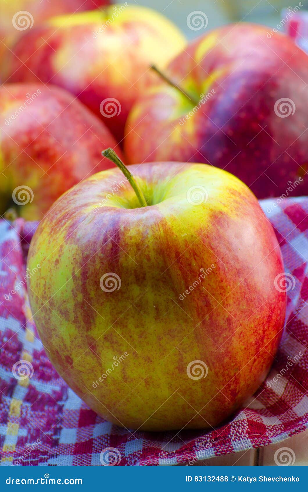 Big red apple on the table stock photo. Image of table - 83132488